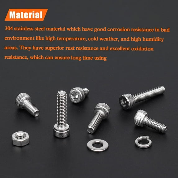 YJYCSAH-380 Pieces M4 x 5mm /6mm /8mm /10mm /12mm /16mm /20mm, Hex ...