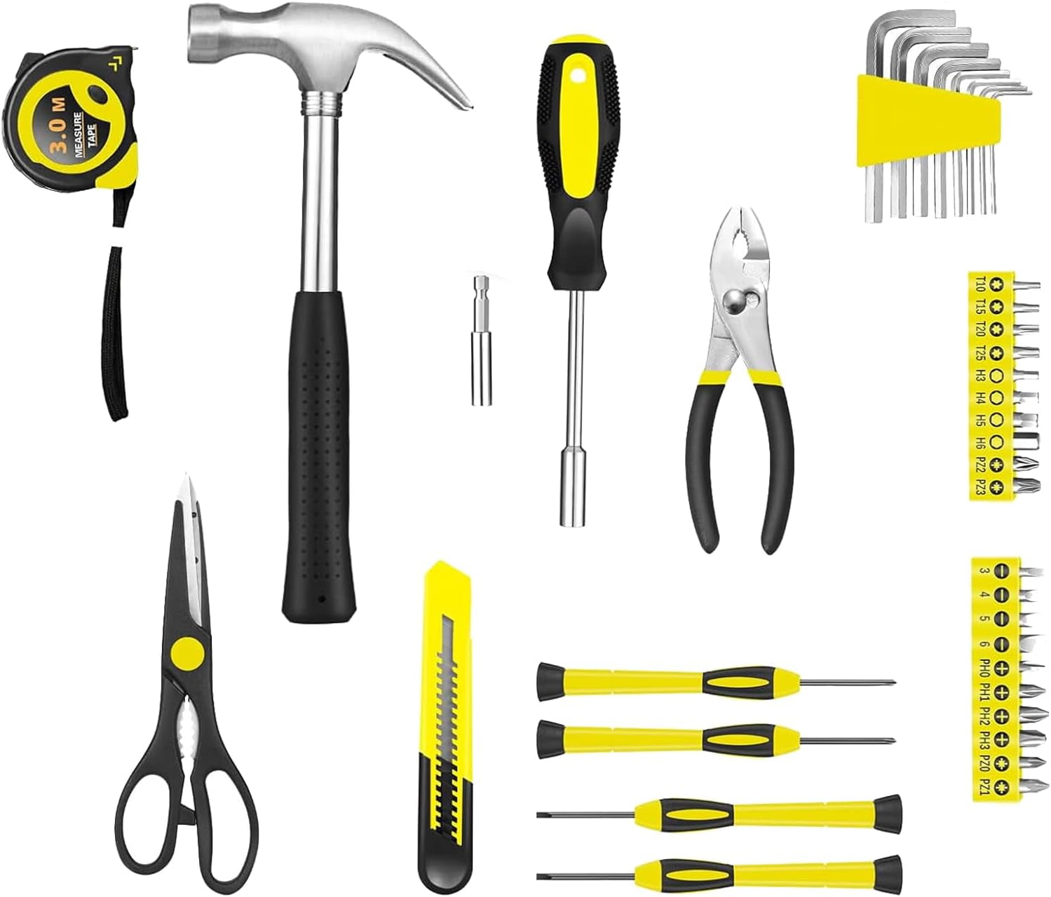 YJYCSAH-39 Piece Tool Set General Household Tool Kit - Basic Home Tool ...