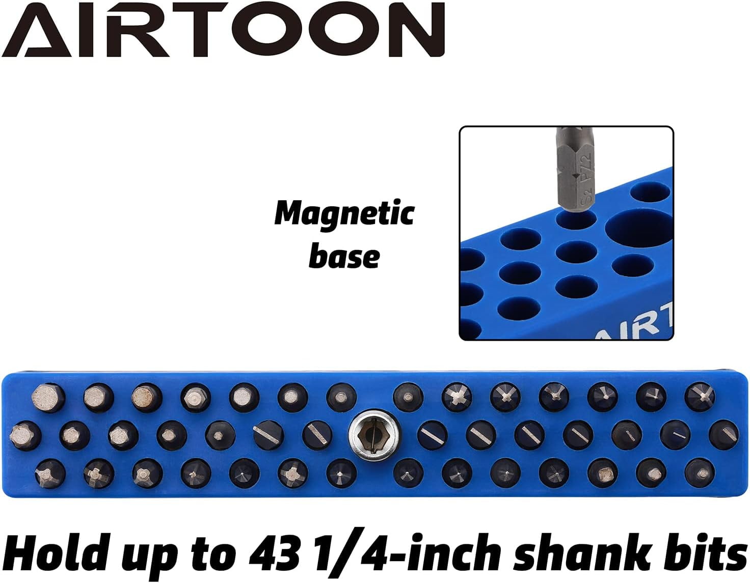 YJYCSAH-3PCS 1/4" Magnetic Hex Bit Holder, 43 Holes Bit Storage with ...