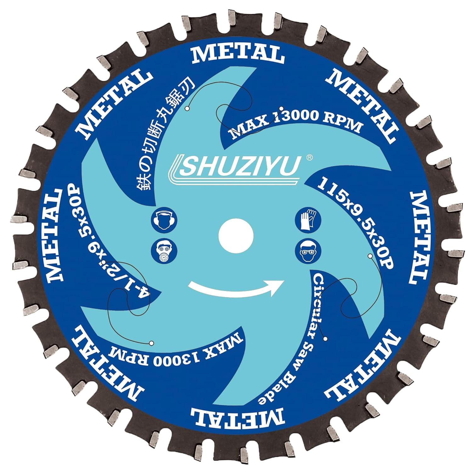 YJYCSAH-4-1/2" (115mm)-30T, Metal Working Circular Saw Blade, Arbor 3/8 ...
