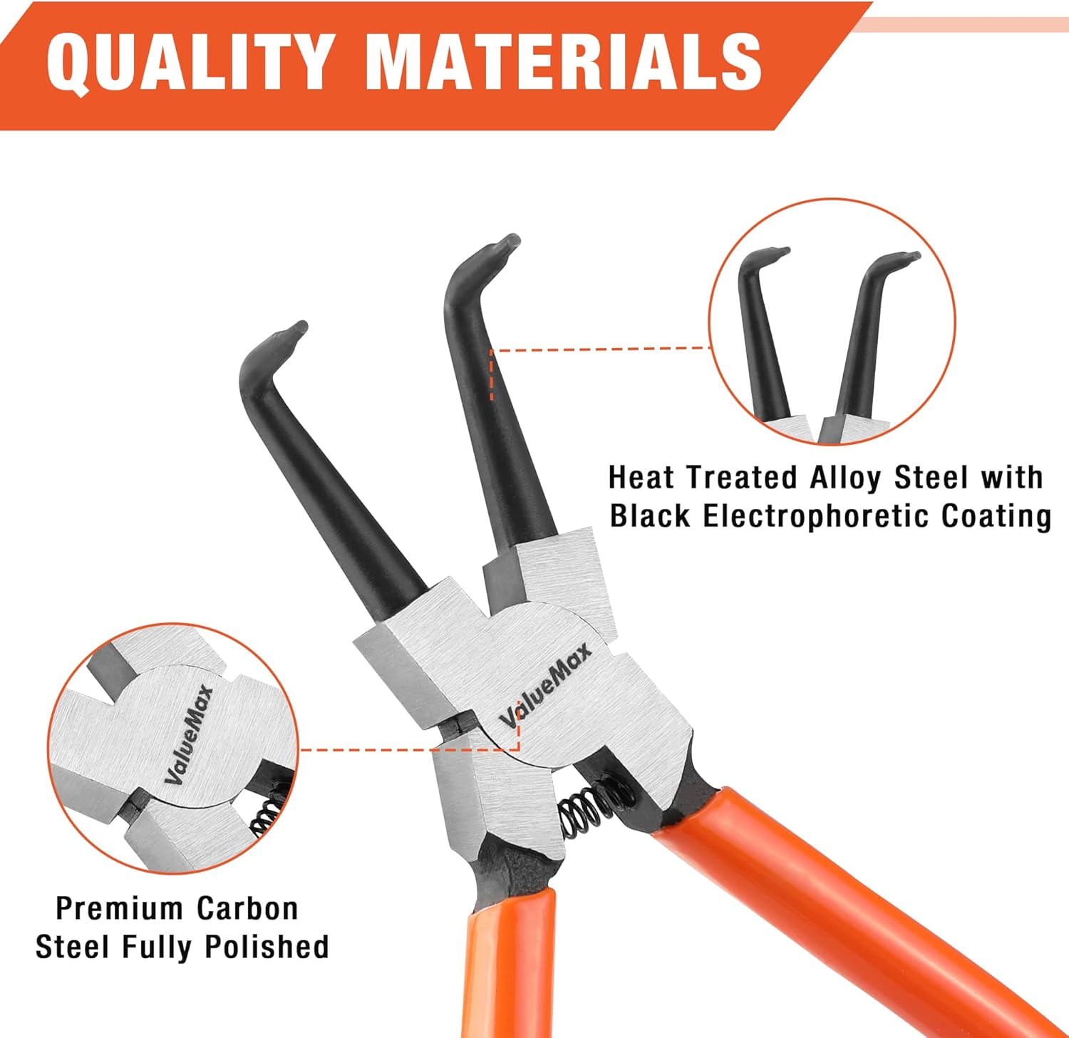 YJYCSAH-4 PCS Snap Ring Pliers Heavy Duty Set, Circlip Pliers Kit with ...