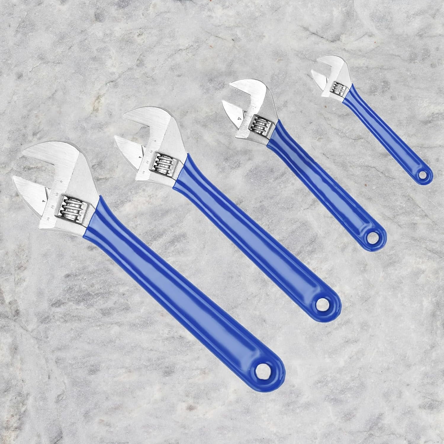 YJYCSAH-4-Piece Adjustable Wrench Set, 6 8 10 12 inch Wide Jaw Wrench ...