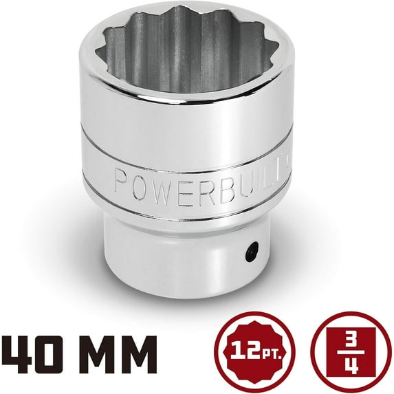 YJYCSAH-40mm Socket, 3/4-inch Drive, 12 Point, Thin Wall Hex Strong ...