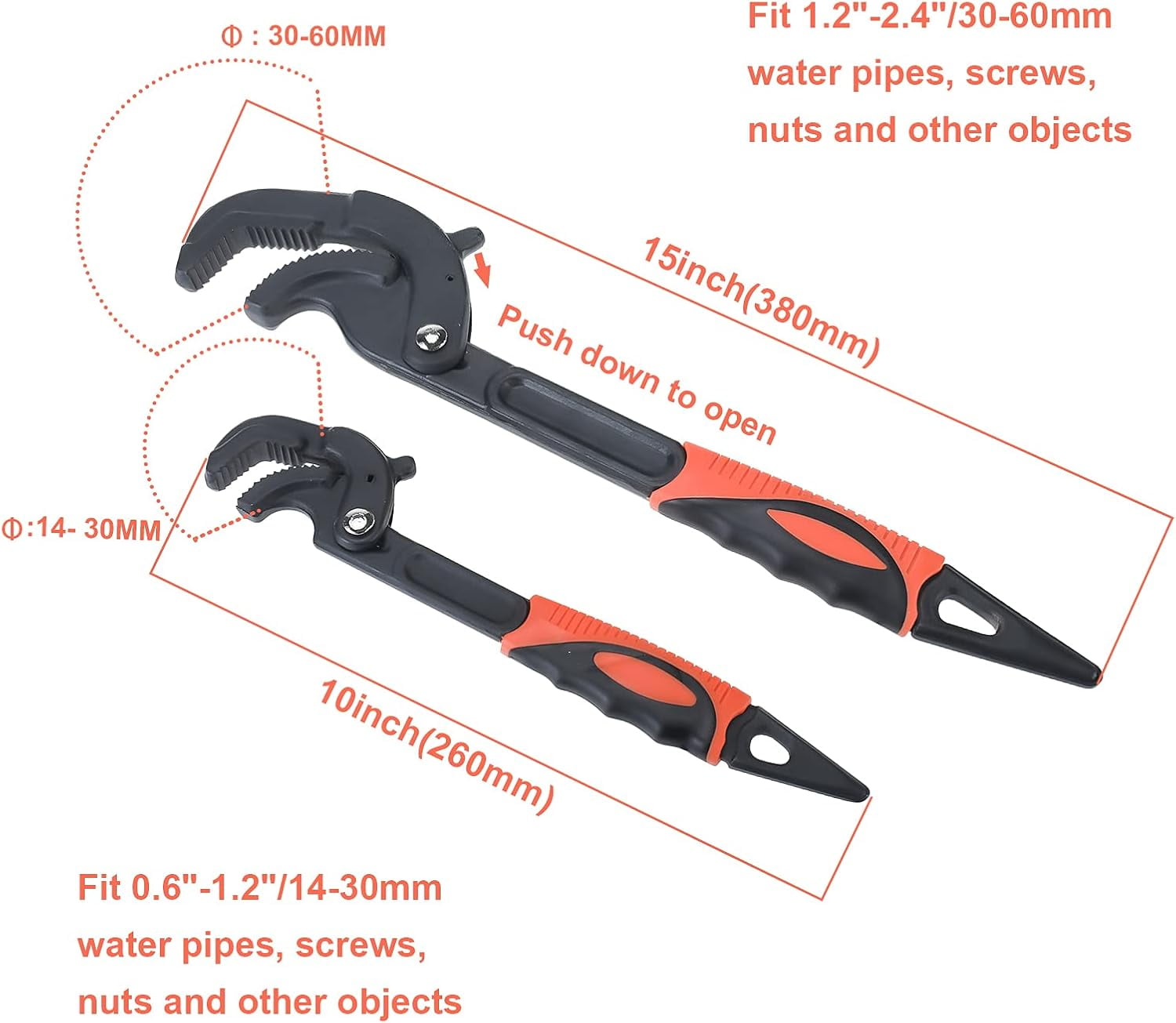 YJYCSAH-4Pcs Multi-function Universal Self-Adjusting Wrench Water Pipe ...