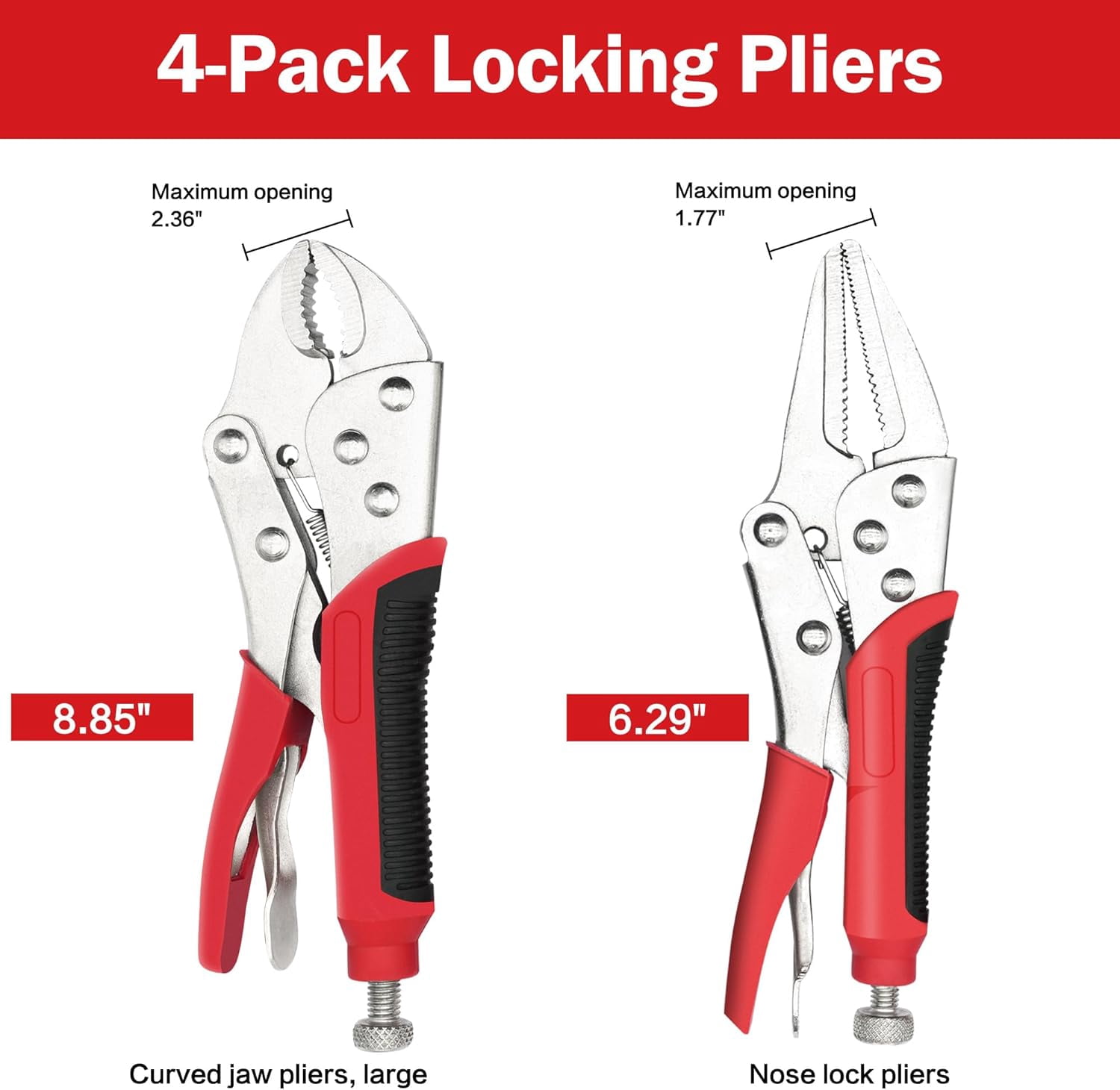 YJYCSAH-4pcs Lock Pliers Set Vice Grips Pliers Included 8.85 ", 7.48 ...