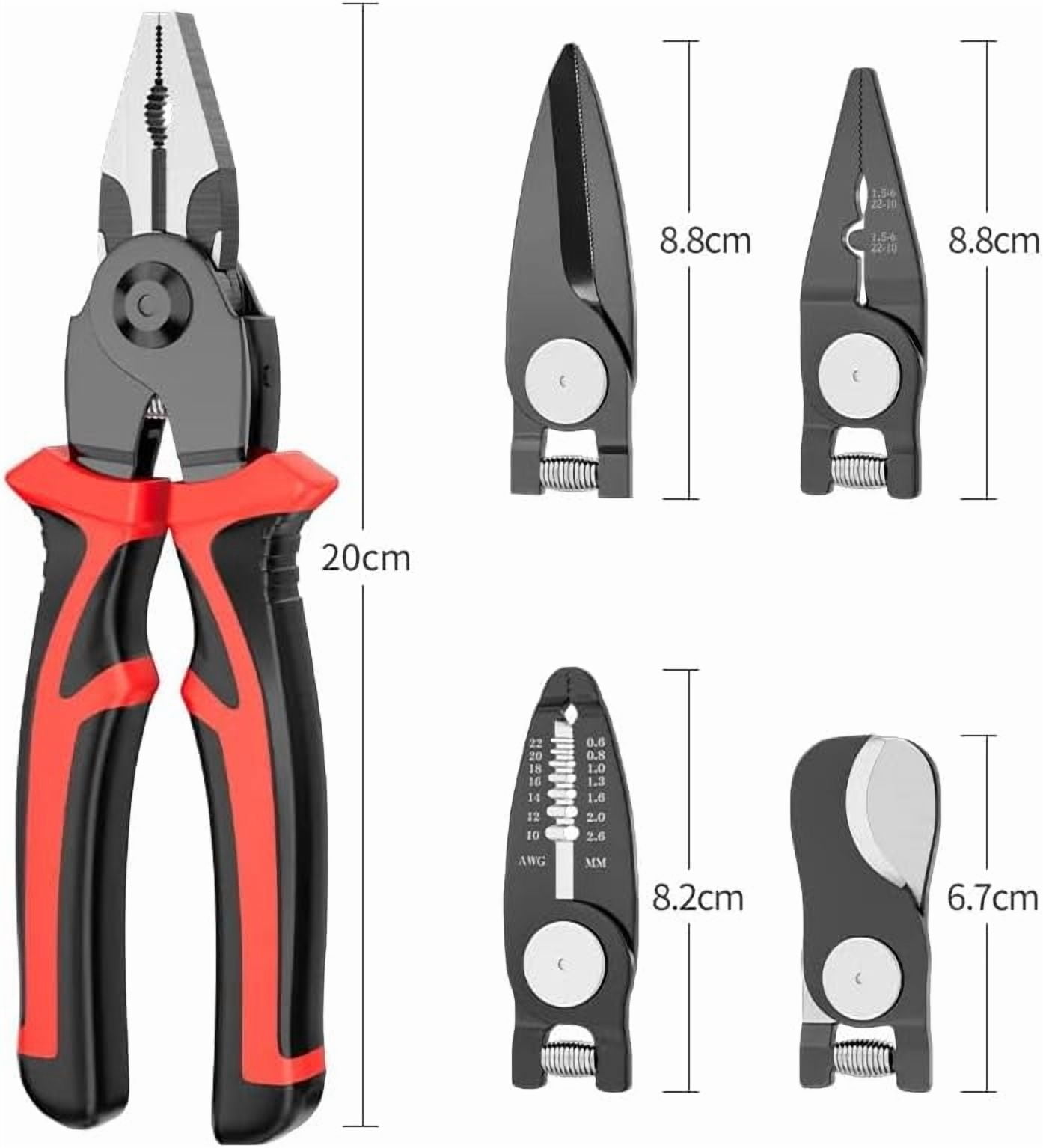 YJYCSAH-5 in 1 Combination Plier Tool Set, Includes Cable Cutters, Wire ...