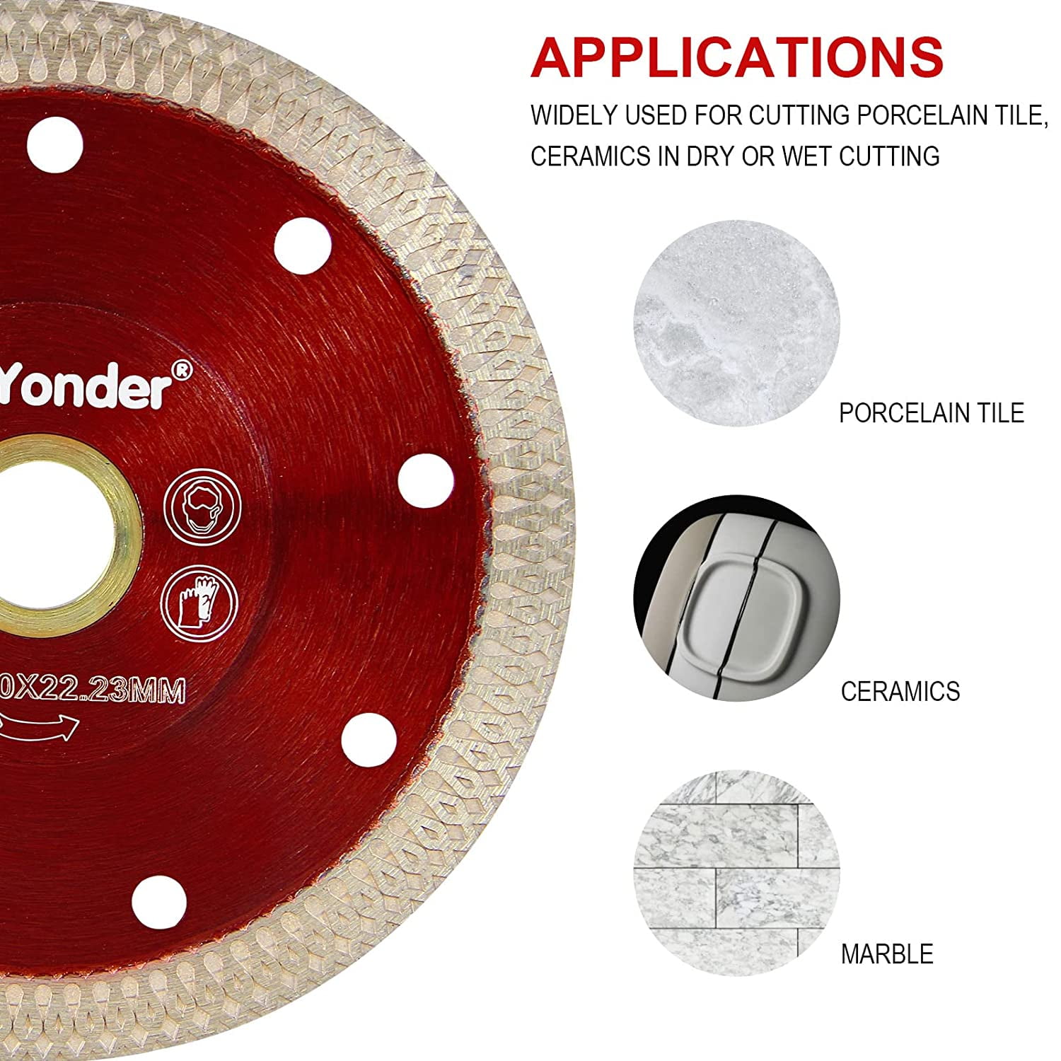 YJYCSAH-5" 125mm Super Thin Diamond Ceramic Saw Blade Porcelain Cutting ...