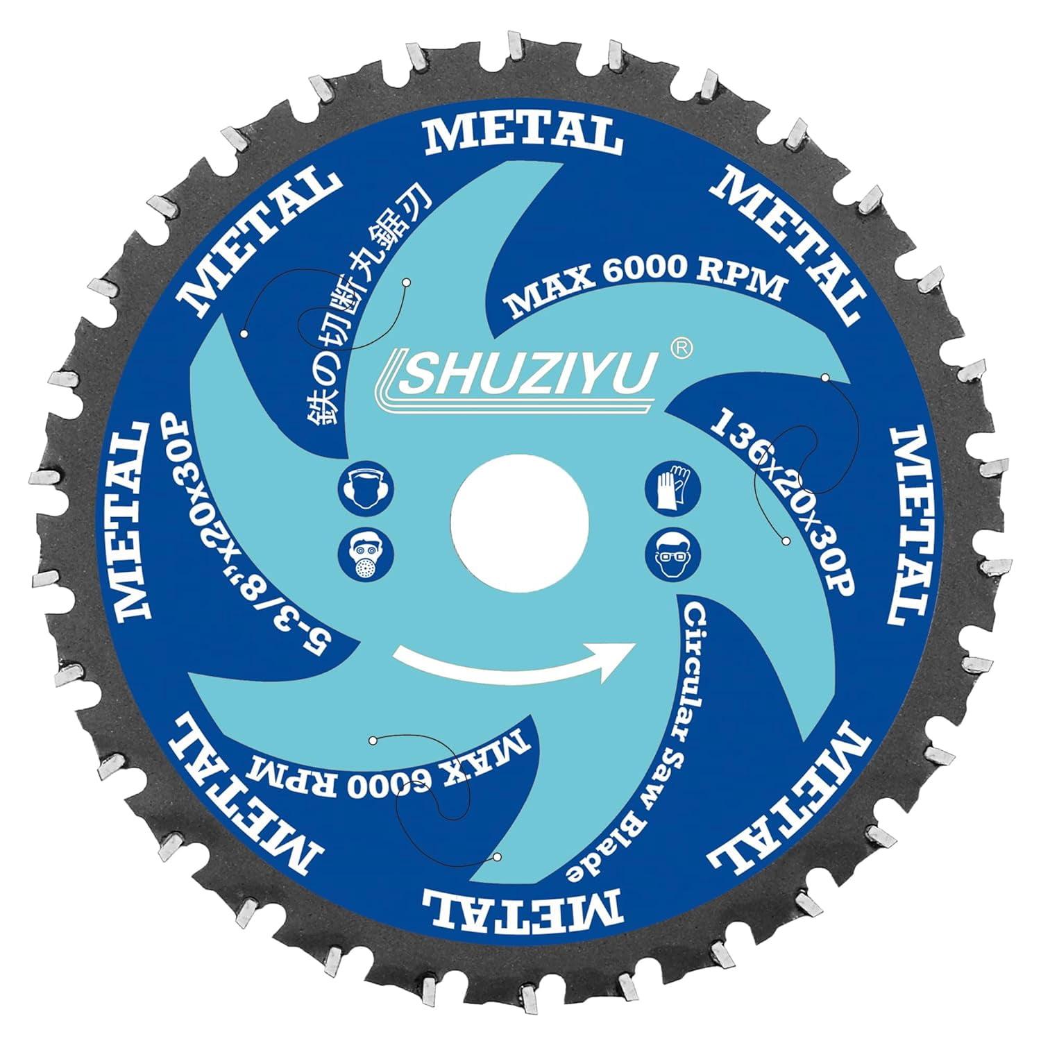YJYCSAH-5-3/8"(136mm)-30T, Ferrous Metals Cutting Circular Saw Blade ...