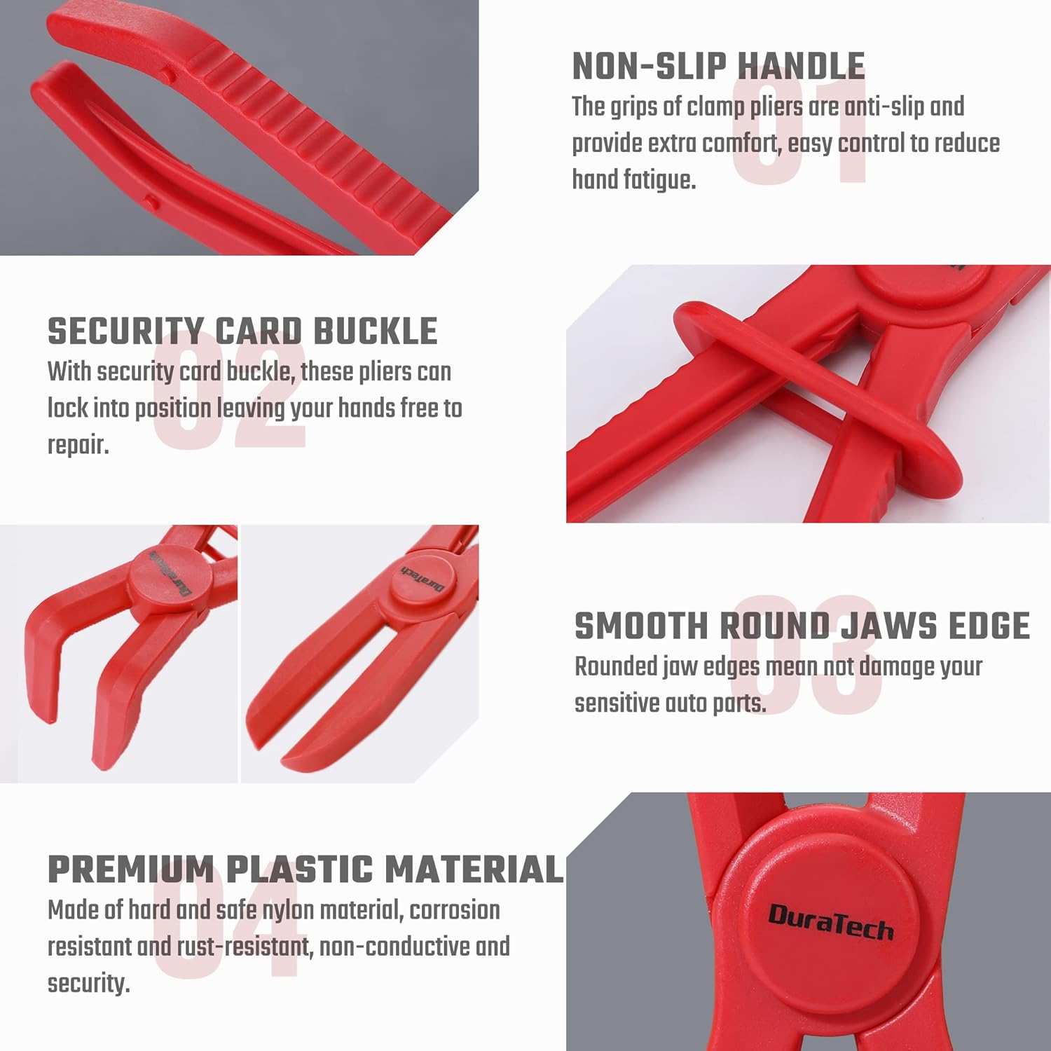 YJYCSAH-6-Piece Hose Clamp Pliers, Straight & 90 Angled Hose Pinch Off ...