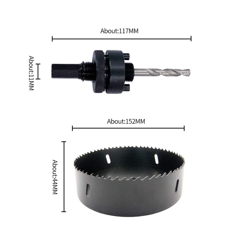 YJYCSAH-6 inch Hole Saw, LAIWEI 152mm Hole Cutter with A2 Heavy Duty ...