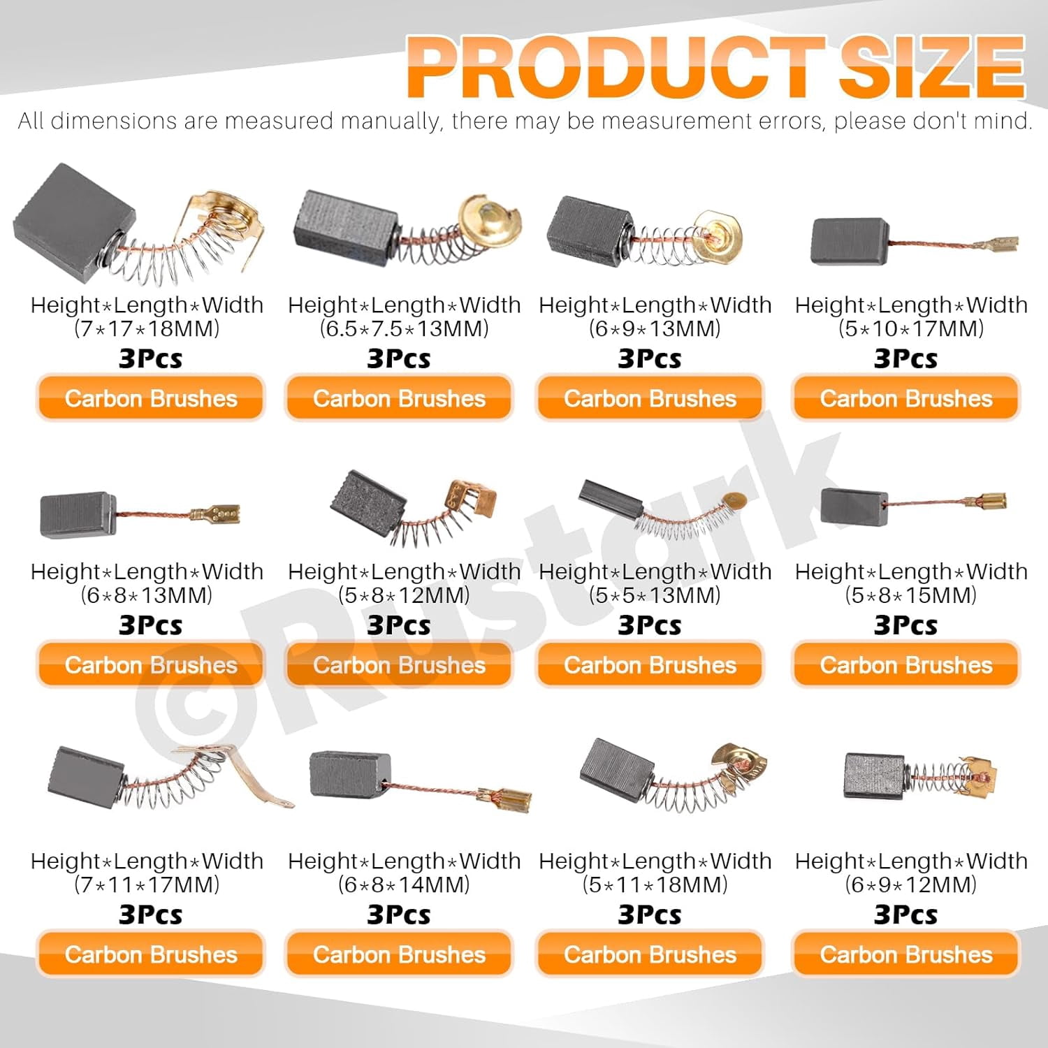 YJYCSAH-69Pcs 23 Different Sizes Electric Motor Carbon Brushes Set ...