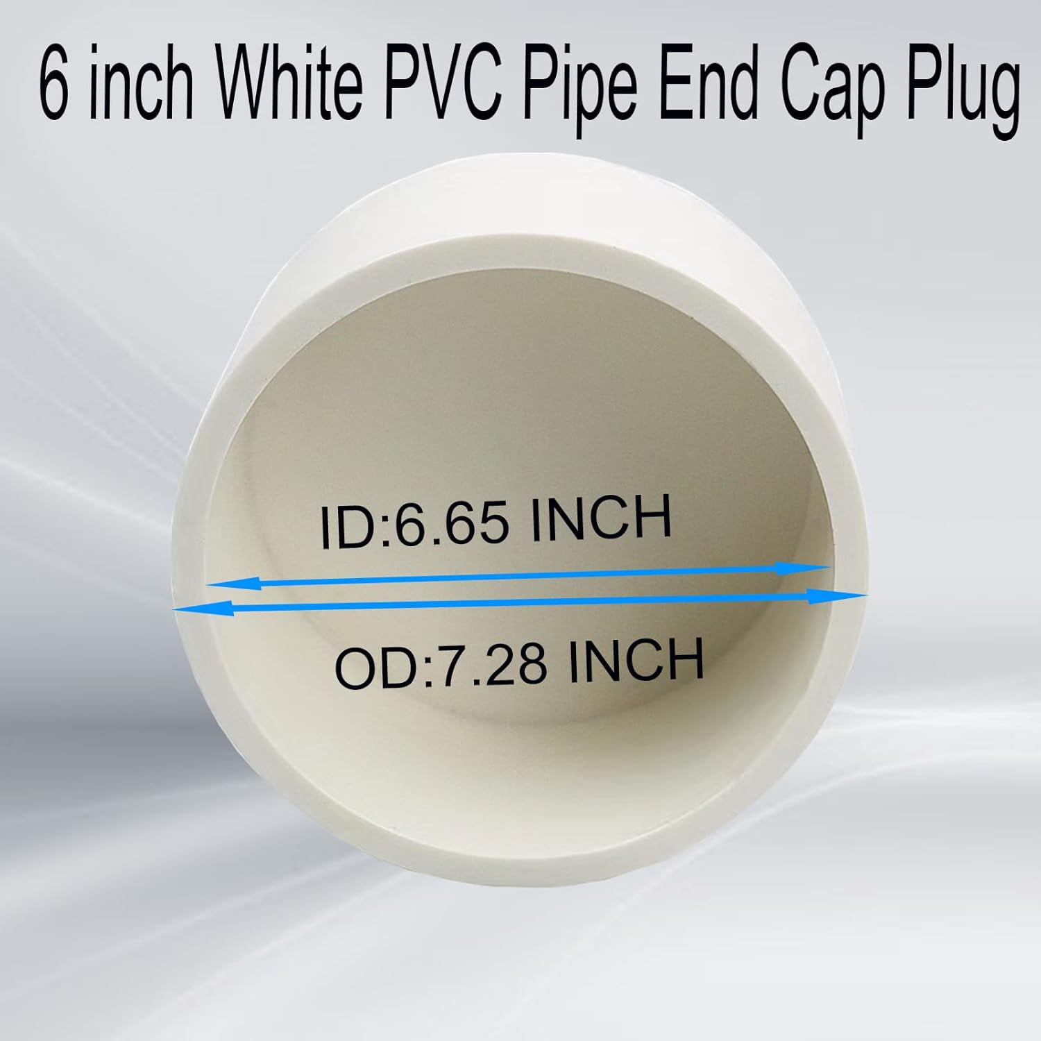 YJYCSAH-6inch White PVC Pipe End Cap Plug, PVC Pipe Plug Socket ...