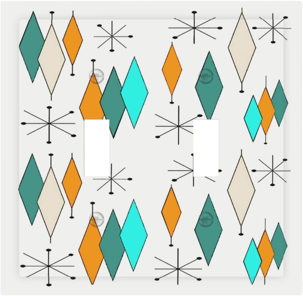 YJYCSAH-70s 60S Abstract Boho Geometric Light Switch Plate Cover 2-Gang ...