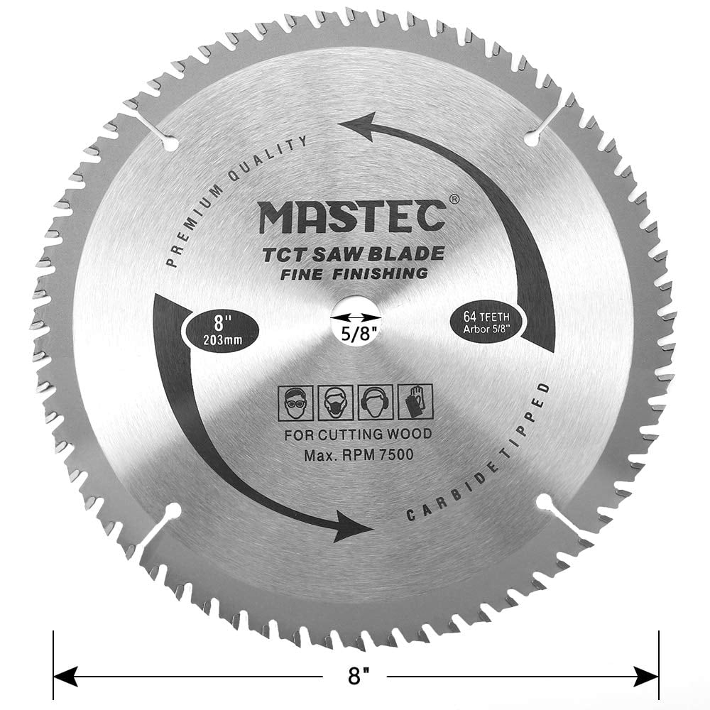 YJYCSAH-8 Inch 64 Tooth Circular Saw Blade Anti Kickback Tooth for Wood ...