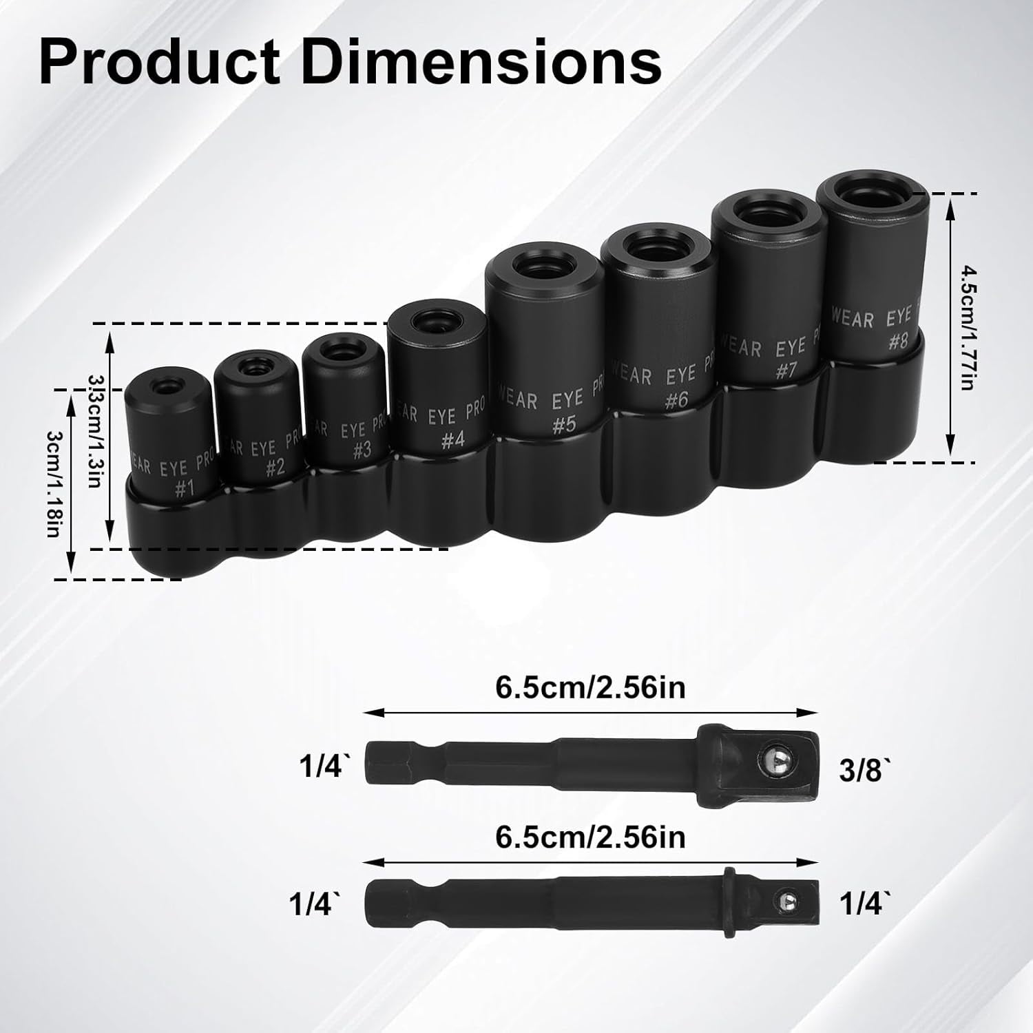YJYCSAH-8pcs 70500 Tap Socket Set, with 2 Extension Rod & 1 Storage ...