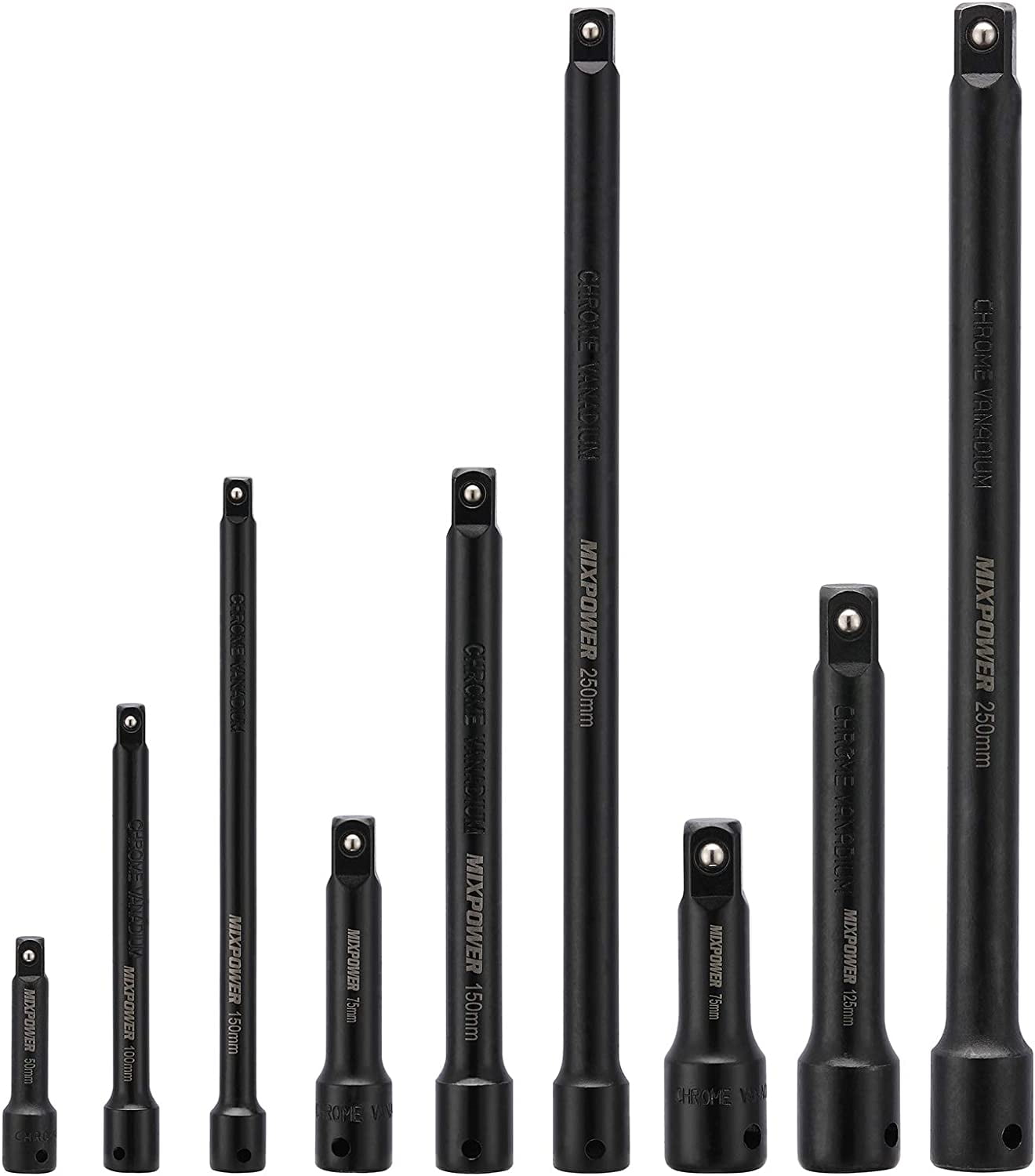 YJYCSAH-9-Piece Extension Bar Set, 1/4", 3/8" and 1/2" Drive Socket ...