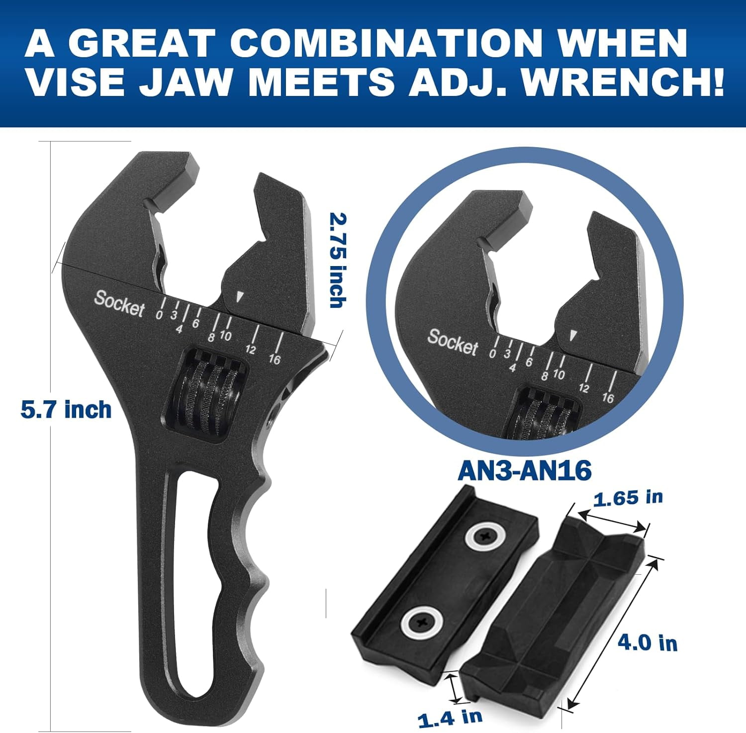 YJYCSAH-AN Fittings Wrench 3AN-16AN Adjustable AN Wrench Lightweight ...