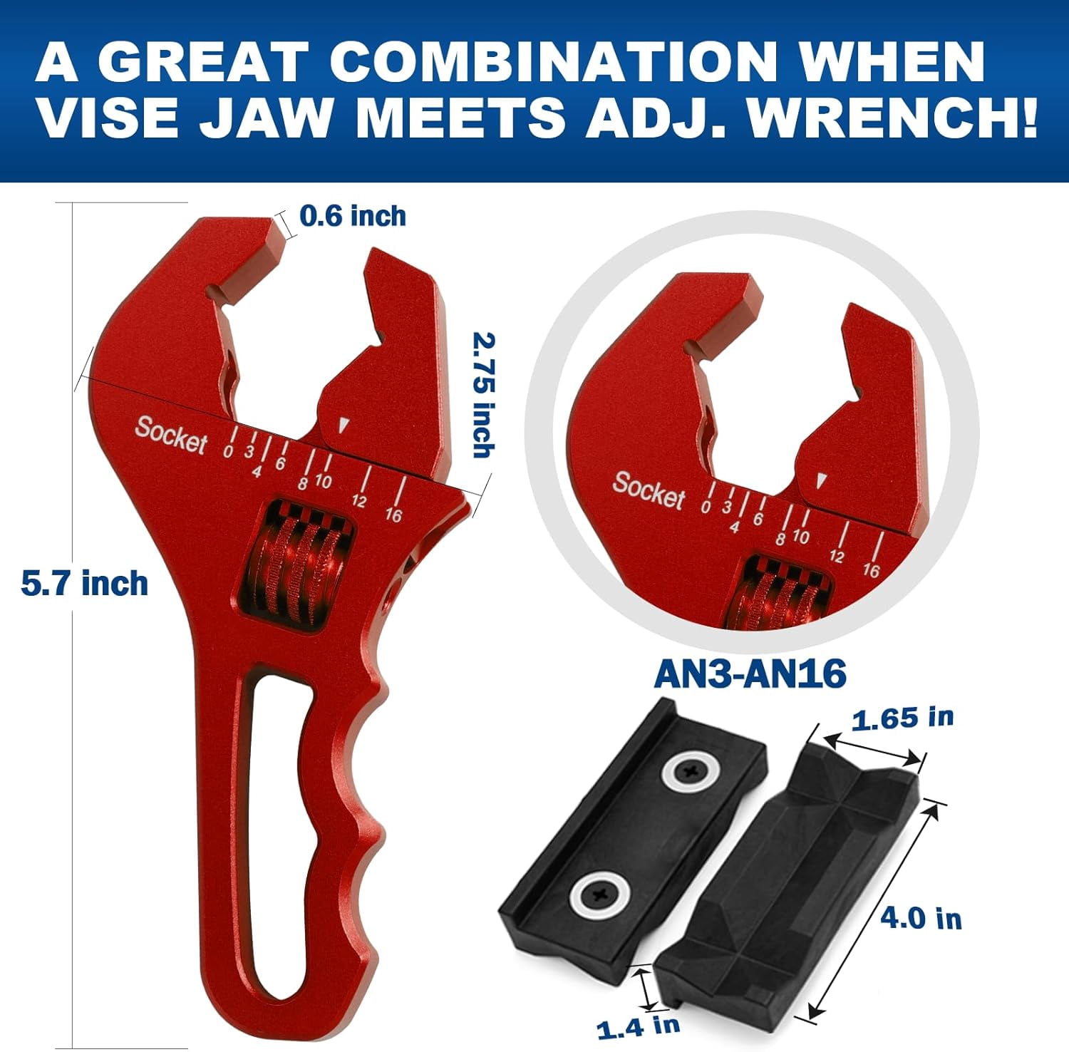 YJYCSAH-AN Fittings Wrench 3AN-16AN Adjustable AN Wrench Lightweight ...