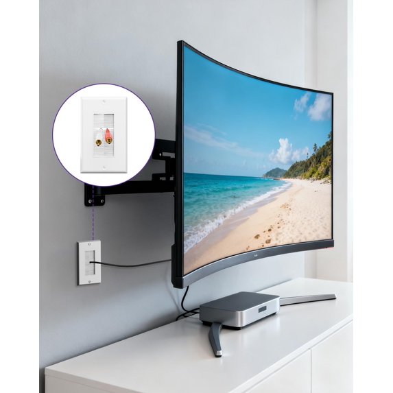 YJYCSAH-Brush Wall Plate 5-Pack, Cable Pass Through Insert for Wires ...