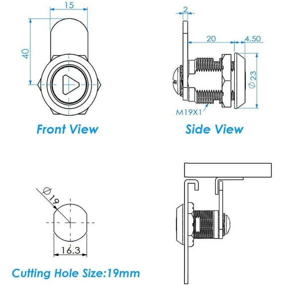 YJYCSAH-Cam Lock with Triangle Socket Key,Keyed Alike Tubular Cam Lock ...