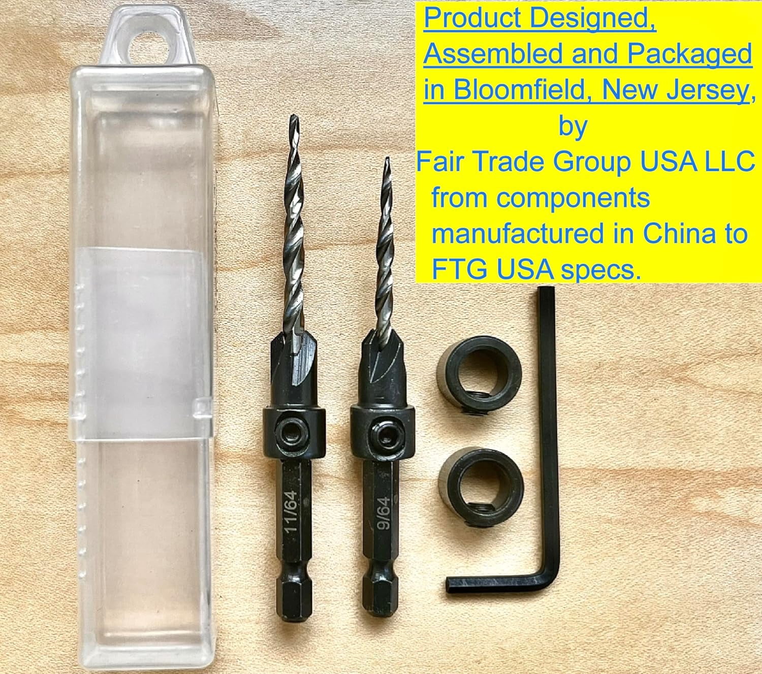 YJYCSAH-Countersink Drill Bit Set #6 (9/64") and #8 (11/64") Wood ...