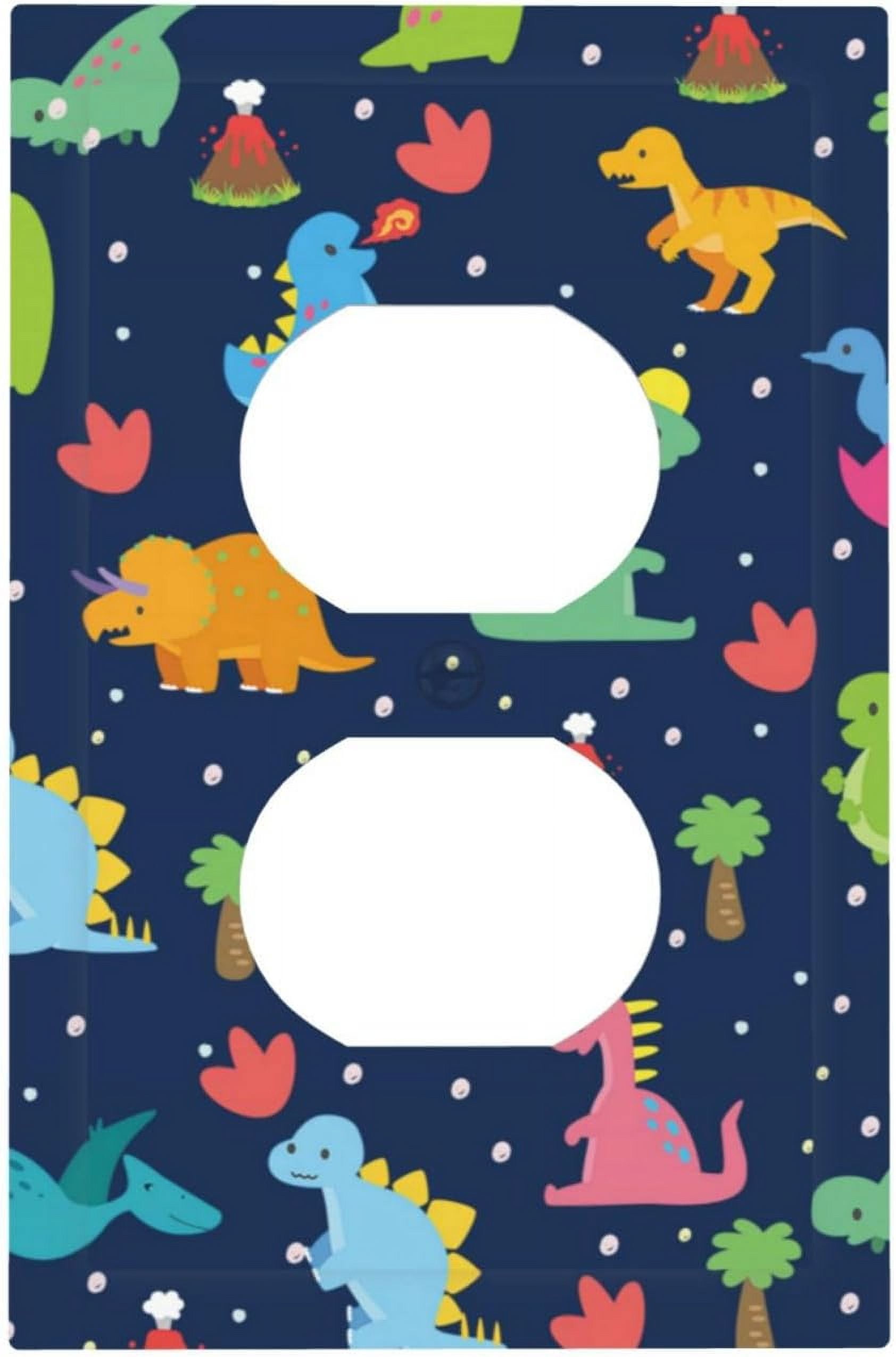 YJYCSAH-Decorative Light Switches Cover Colorful Cute Dinosaurs Navy ...