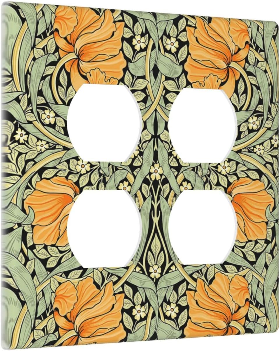 YJYCSAH-Decorative Outlet Covers Rustic William Morris Green Plant Leaf ...