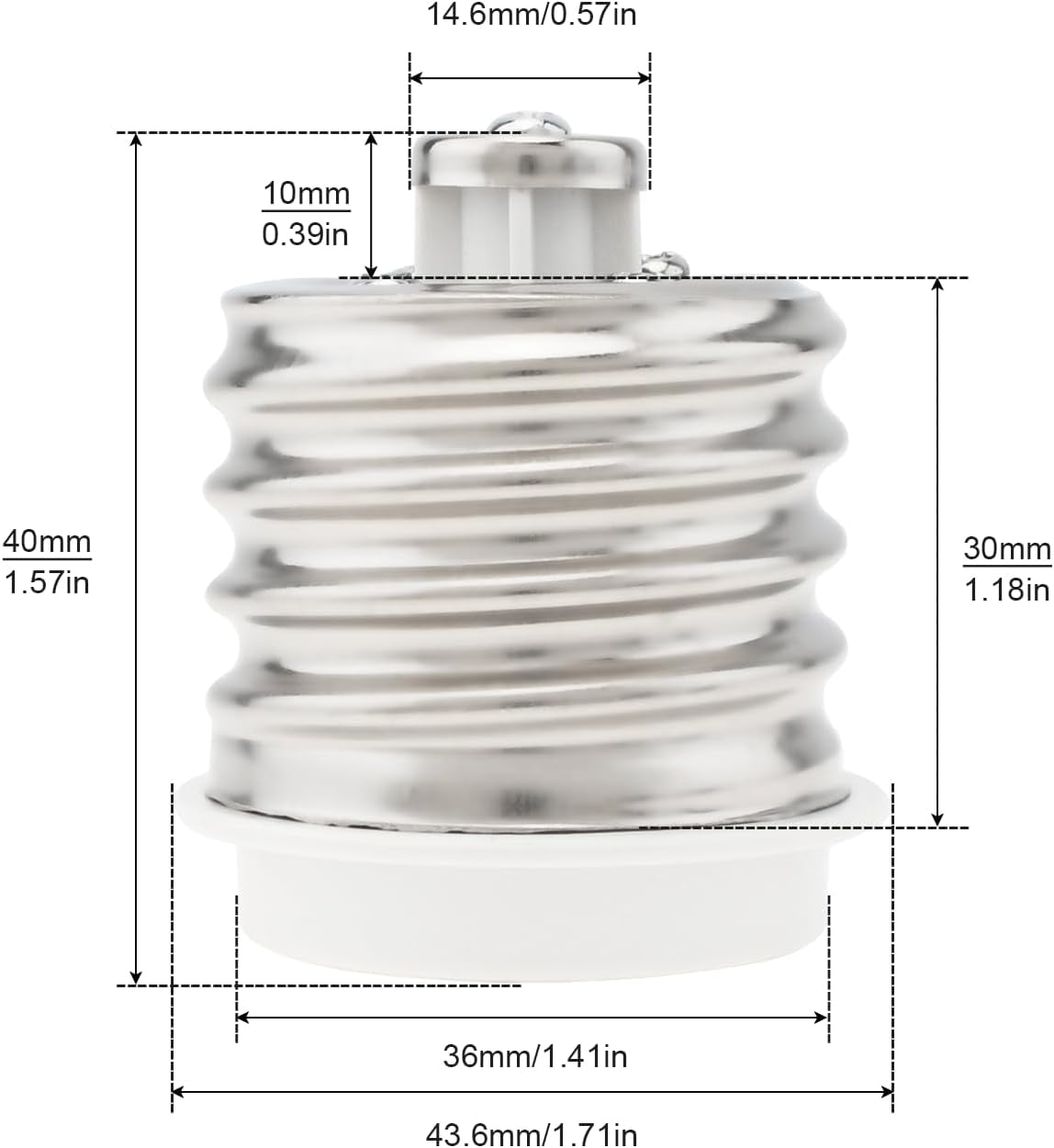 YJYCSAH-E39 to E26 Socket Adapter, Mogul Base E39 to Standard Medium ...