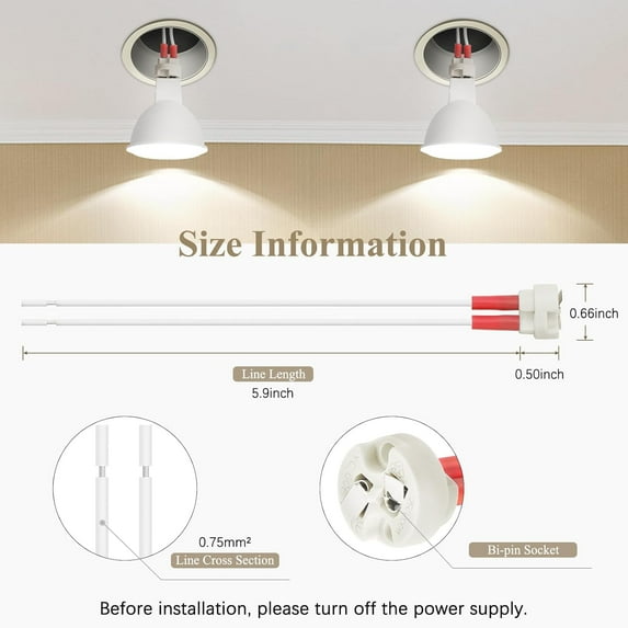 YJYCSAH-G4, GU5.3 Bi-Pin Ceramic Base Socket, MR16, MR11 Halogen ...