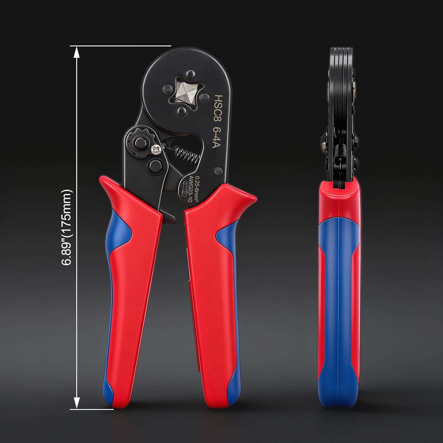 YJYCSAH-HSC8 6-4 Self-Adjustable Crimping Tool - Square 4-Sided Crimps ...