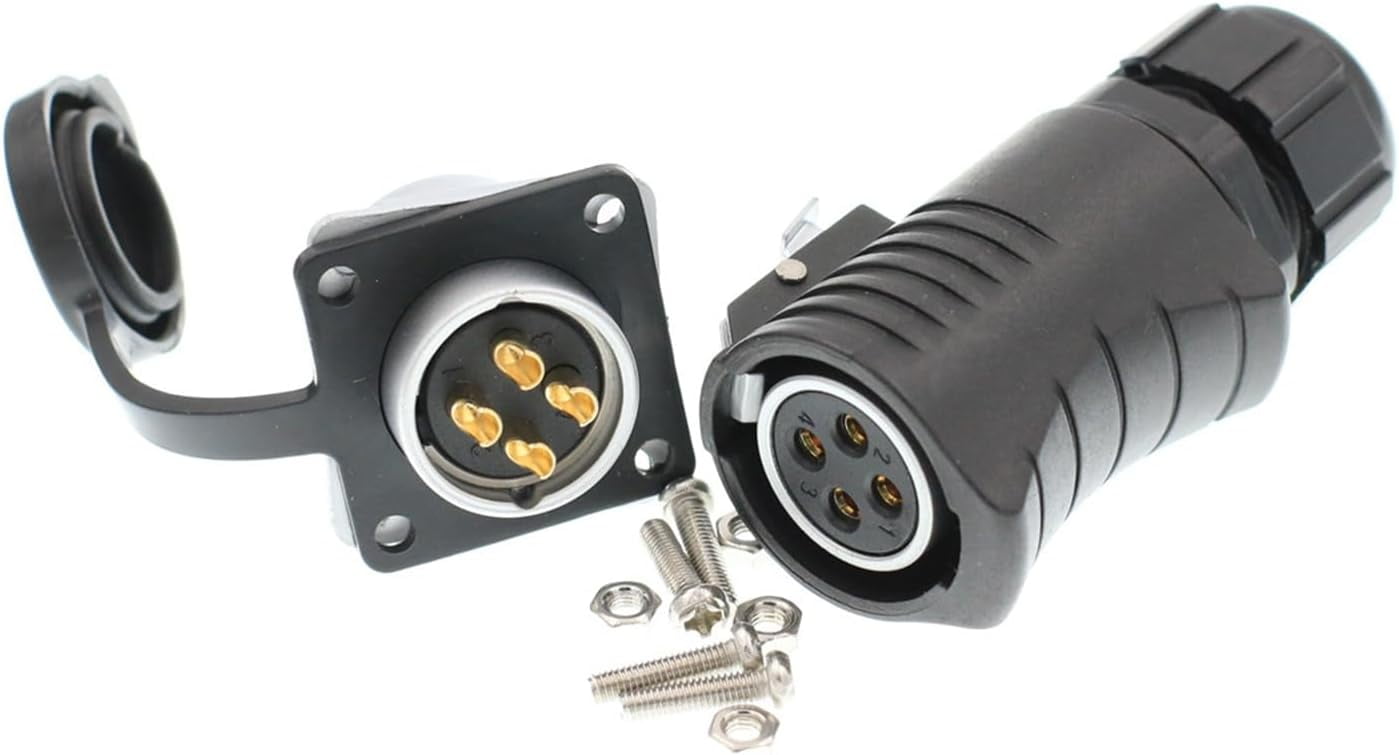 YJYCSAH-HangTon LP20 4 Pin Connector Power Waterproof Electrical Female Wire Plug Male Panel ...