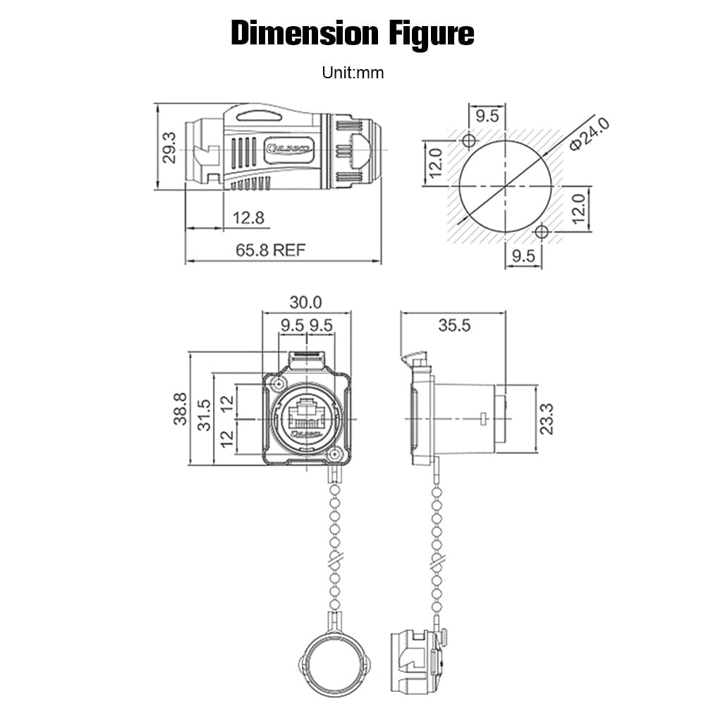YJYCSAH-IP67 Waterproof RJ45 Connector, Industrial Ethernet Circular ...