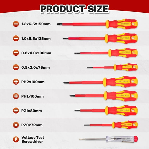 YJYCSAH-Insulated Screwdriver Set, 9pcs 1000V Electrical Screwdriver ...