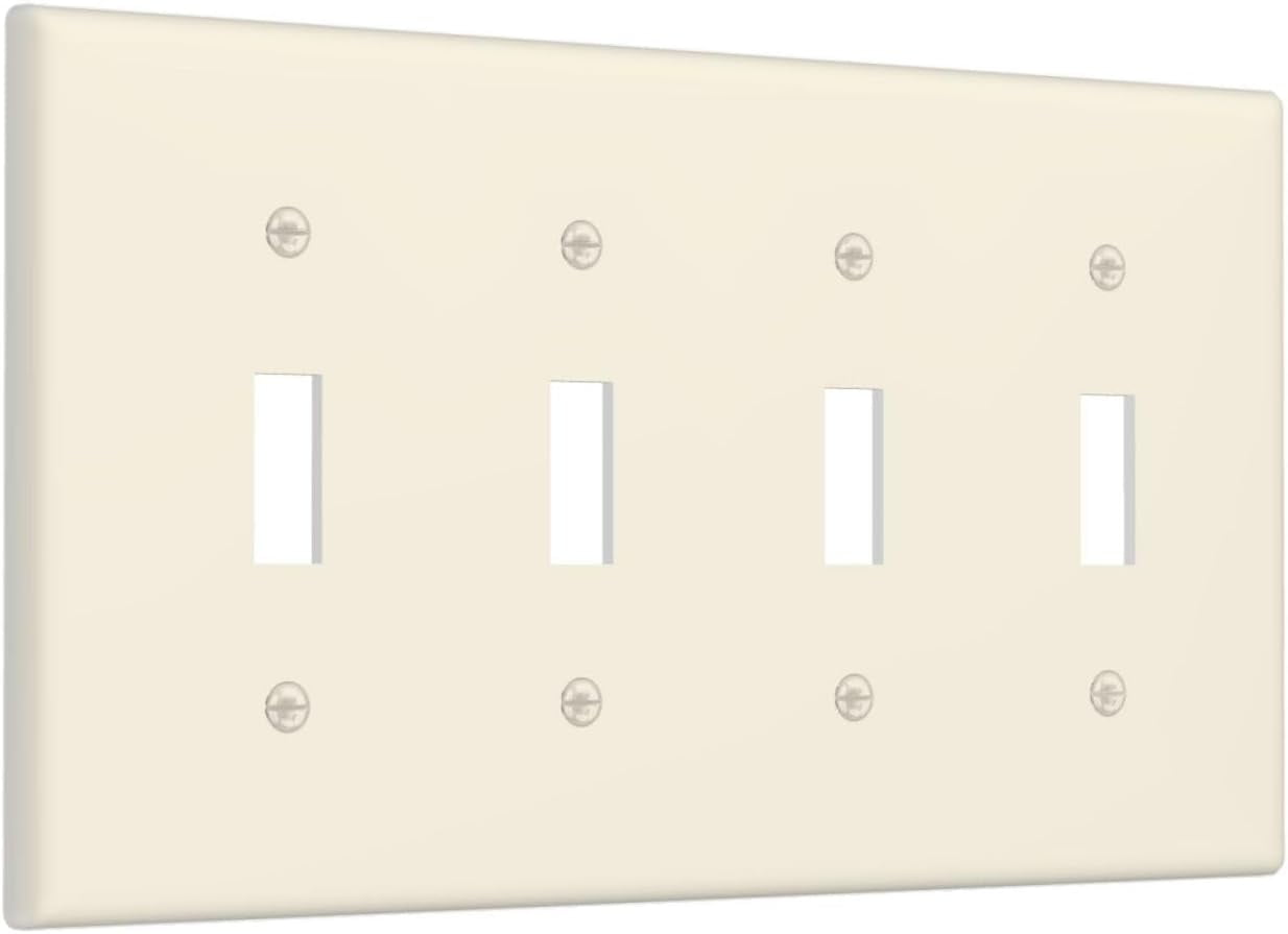 YJYCSAH-Light Matte Beige/Cream Decorative 4-Gang Quad Toggle Light ...