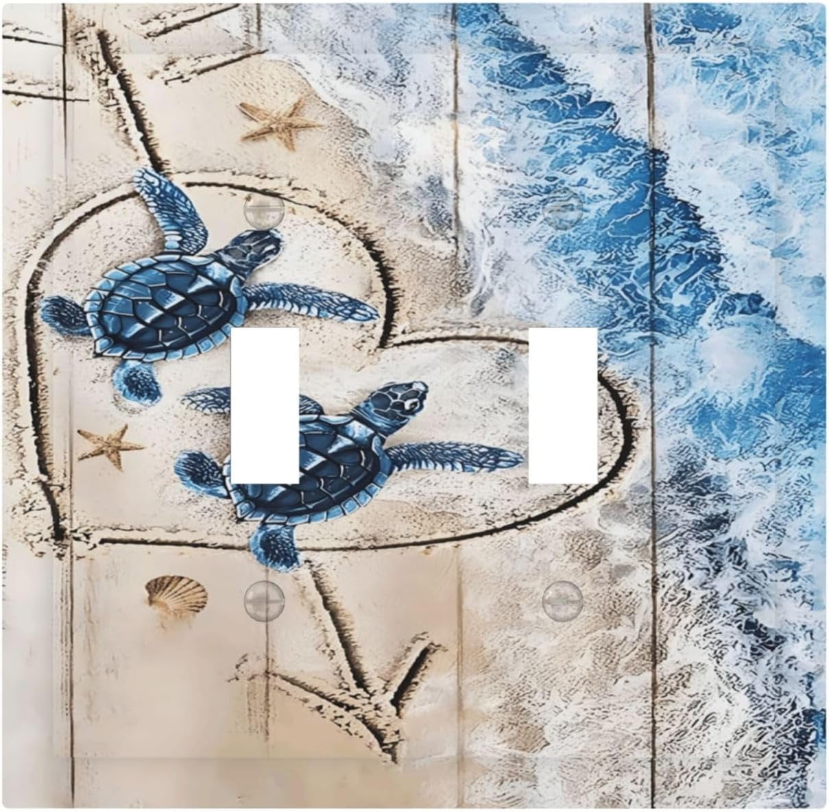 YJYCSAH-Light Switch Cover Plate Sea Beach Turtle Blue Ocean Wave ...