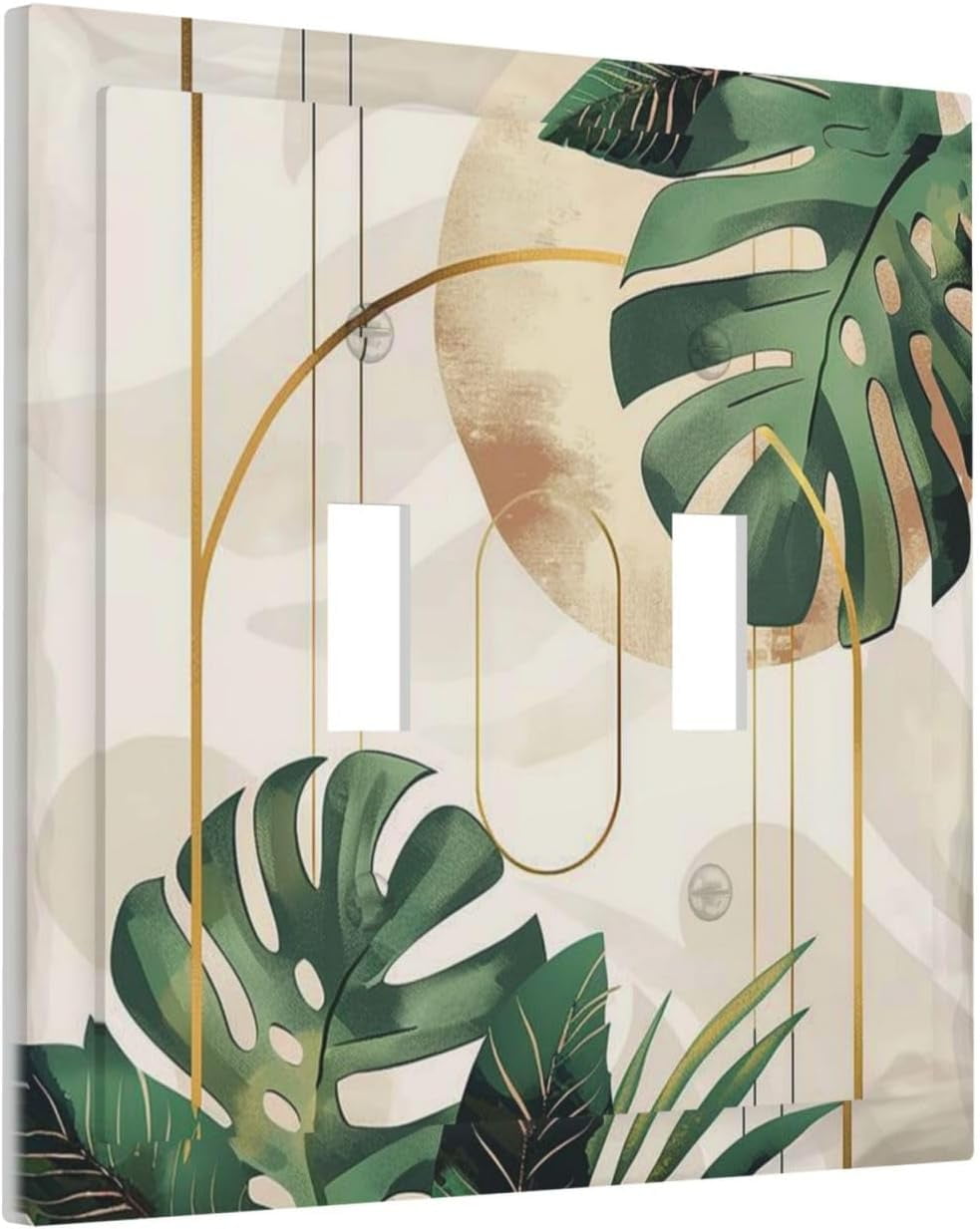 YJYCSAH-Light Switch Cover Plate Tropical Leaves Modern Geometric ...