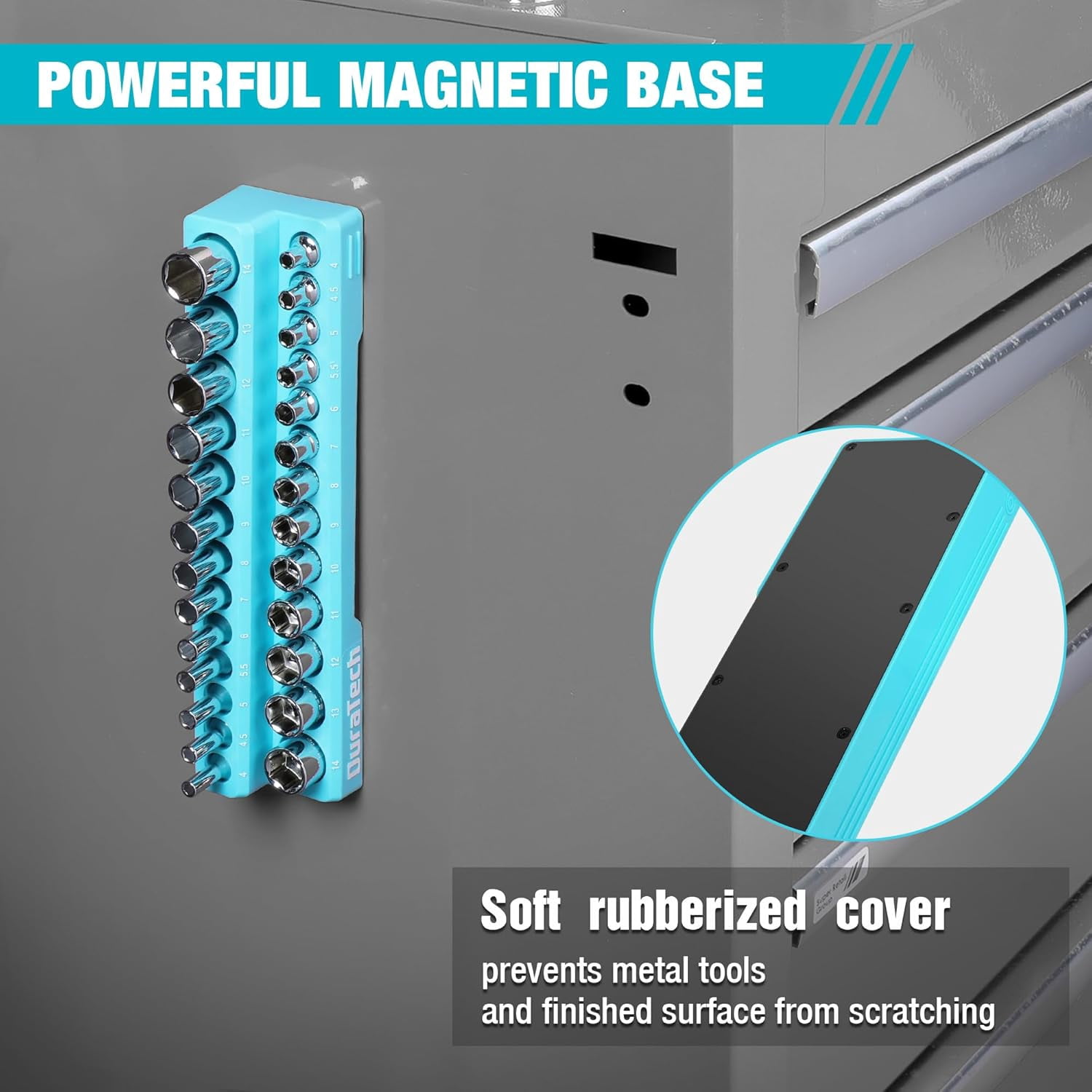 YJYCSAH-Magnetic Socket Organizer, 1/4" Metric Socket Tray Holds 26 ...