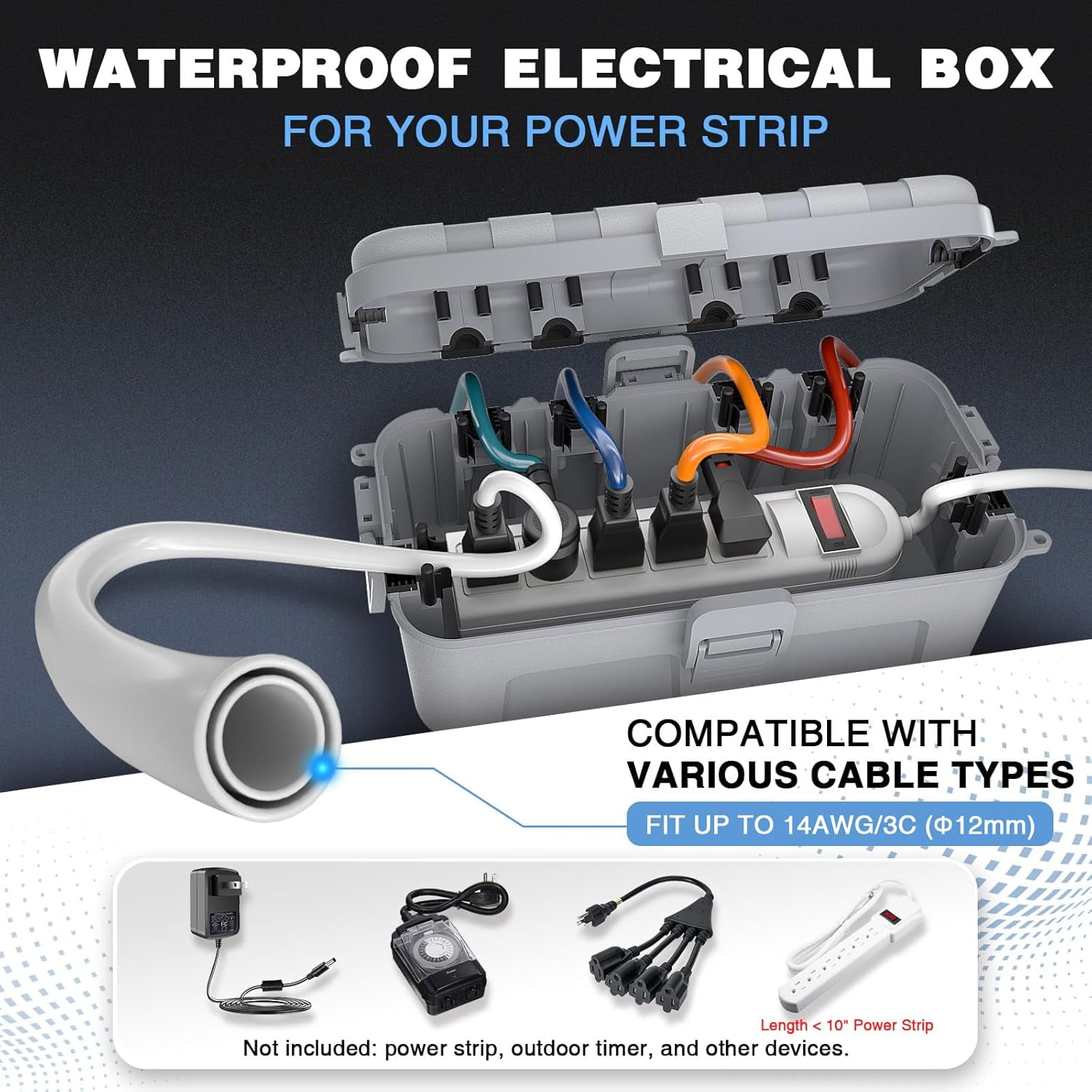 YJYCSAH-Medium Outdoor Electrical Box (11.5x5.2x4 inch), IP54 ...