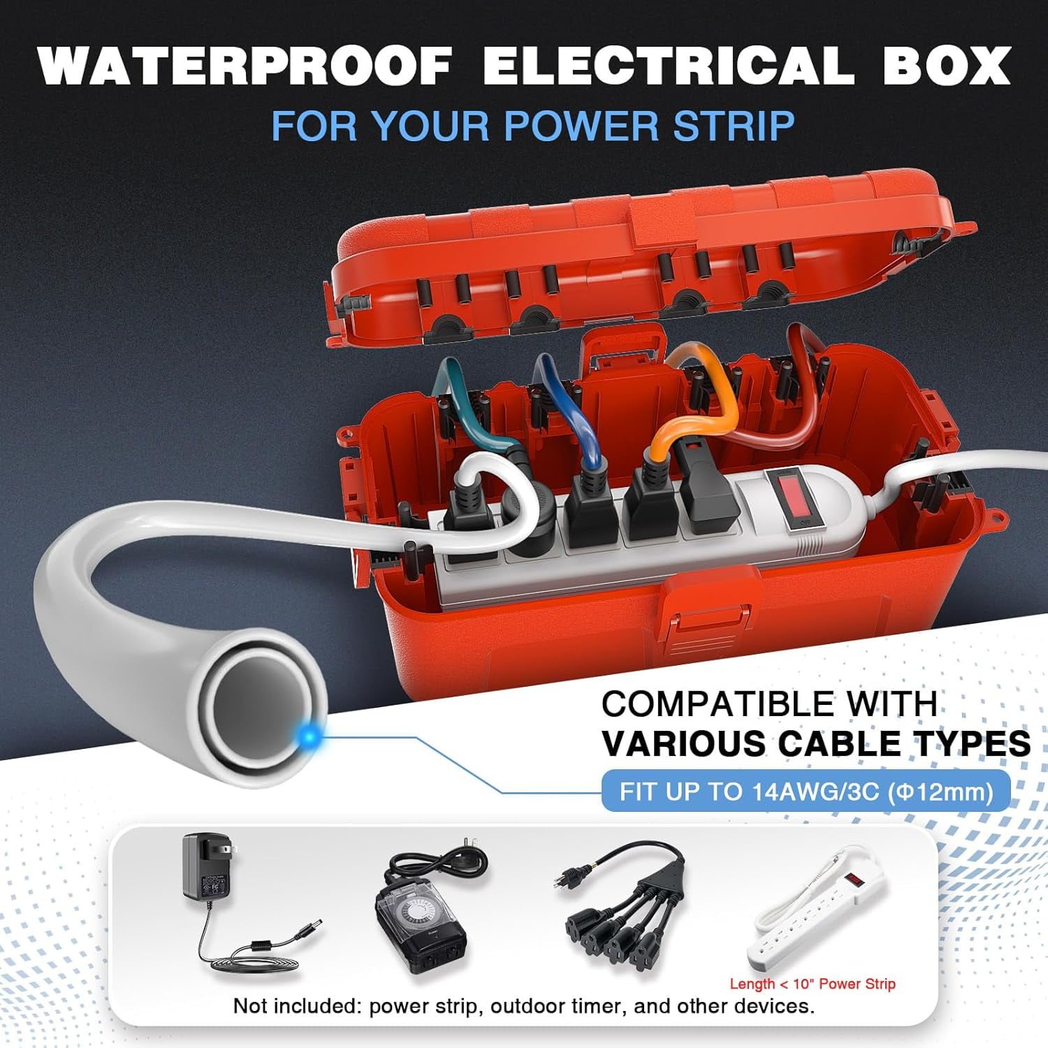 YJYCSAH-Medium Outdoor Electrical Box (11.5x5.2x4 inch), IP54 ...