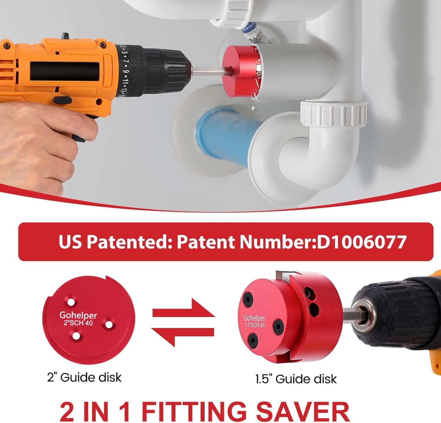 YJYCSAH-PVC Fitting Saver with 1-½-Inch and 2 Inch Head Aluminum, PVC ...