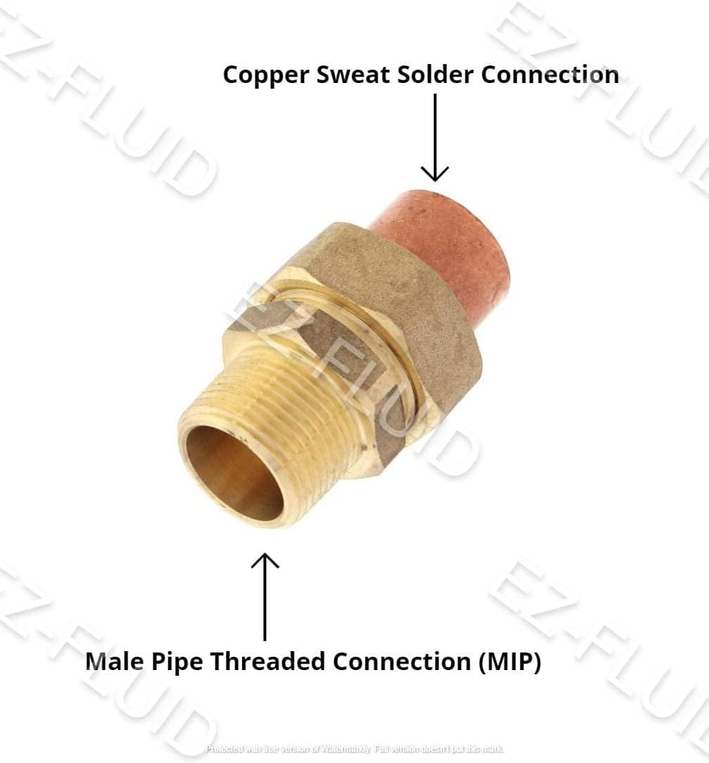 YJYCSAH-Plumbing 1" C X MIP LF Brass Copper Pipe Union C x Male Iron ...