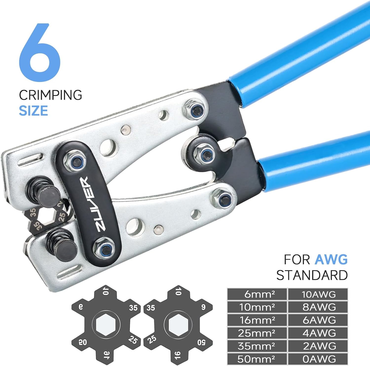 YJYCSAH-Professional Battery Cable Crimping Tool Set - 8-1/0 AWG Lug ...