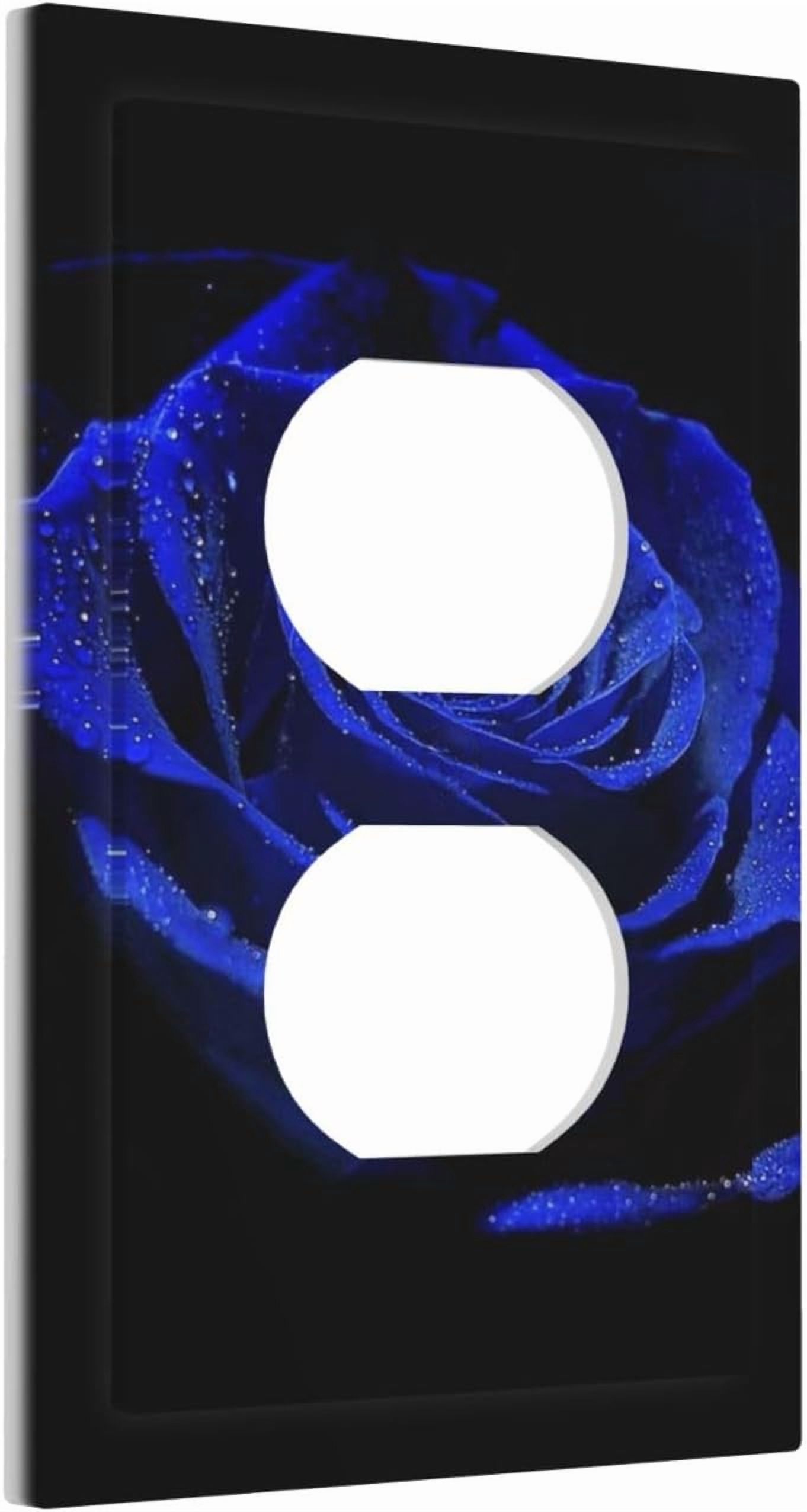 YJYCSAH-Romantic Sapphire Royal Blue Rose Floral Flower 1 Gang Duplex ...