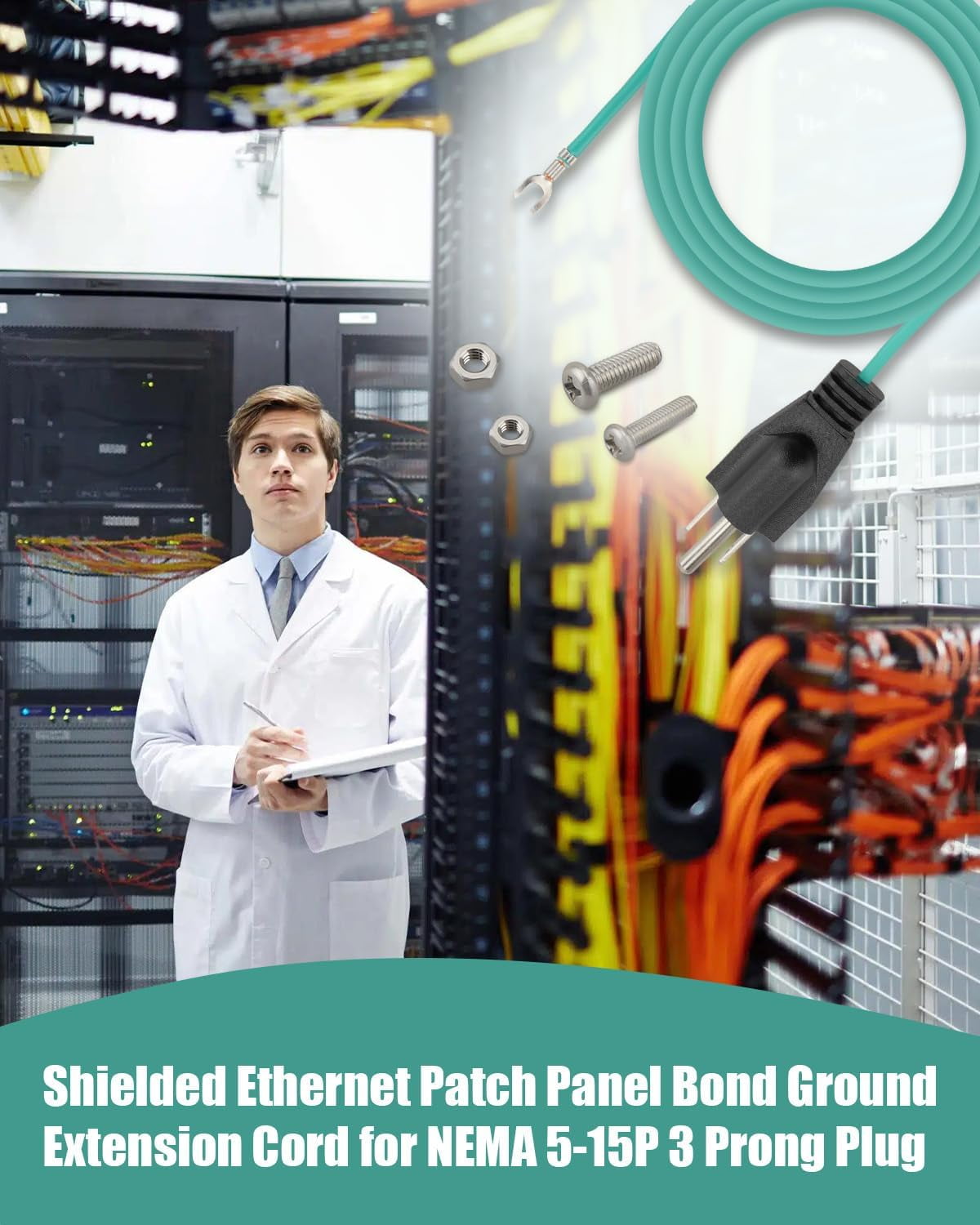 YJYCSAH-Shielded Ethernet Patch Panel Bond Ground Extension Cord, for ...