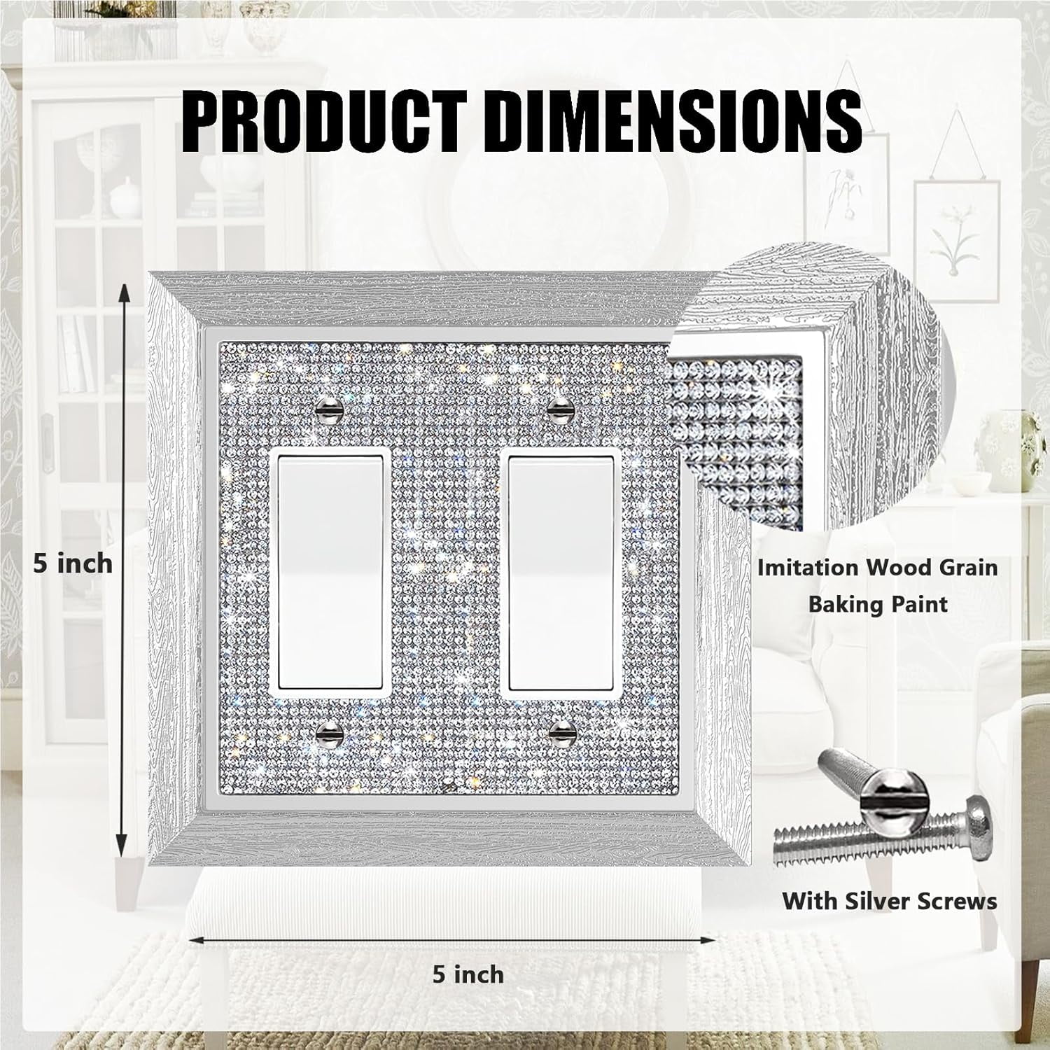 Silver Light Switch Covers