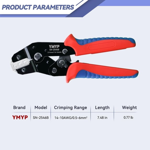 YJYCSAH-Solar Panel PV Cable Crimping Tool, Crimper for AWG 14-10 (2.5 ...