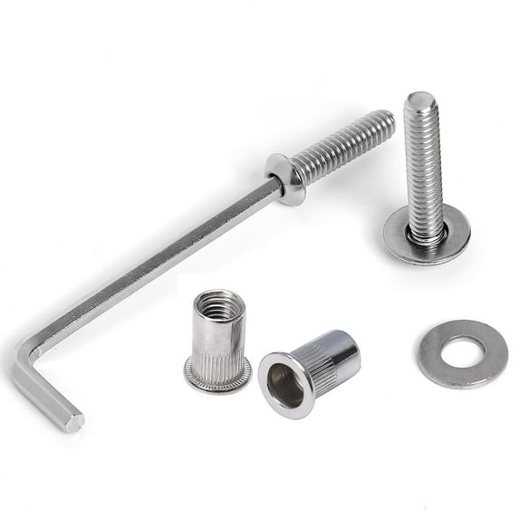YJYCSAH-Stainless Steel 1/4-20 Rivet Nuts and Bolts 1" Button Head ...