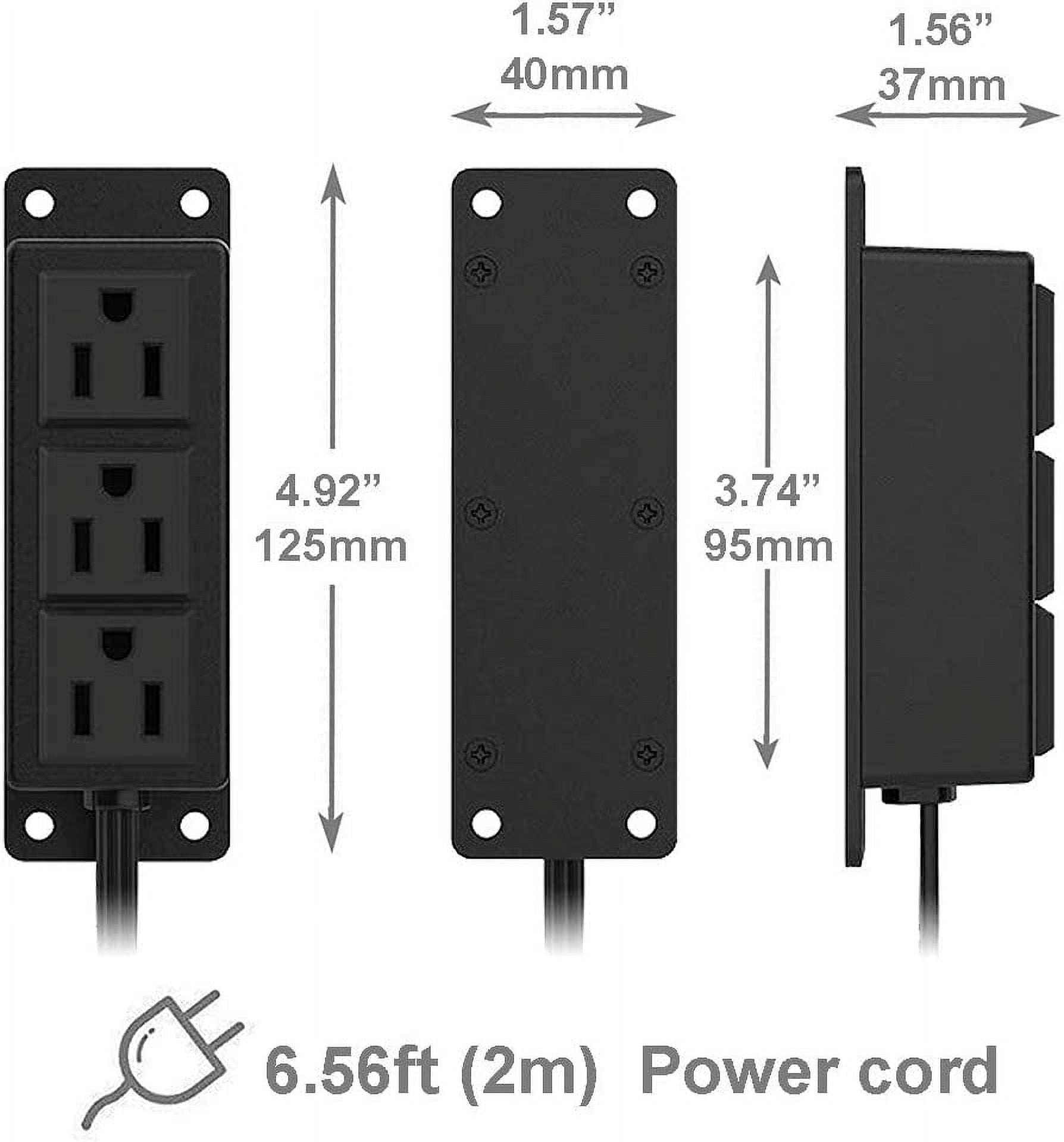 YJYCSAH-Surface Mounted Power Strip 3 AC Grounded Outlets Mountable ...