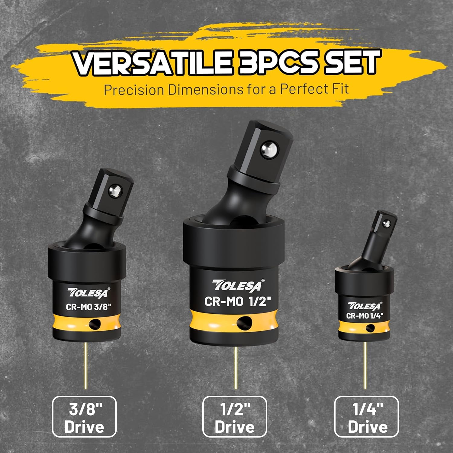 YJYCSAH-Swivel Socket Set, Impact Universal Joint-Socket Set, 1/2", 3/8 ...