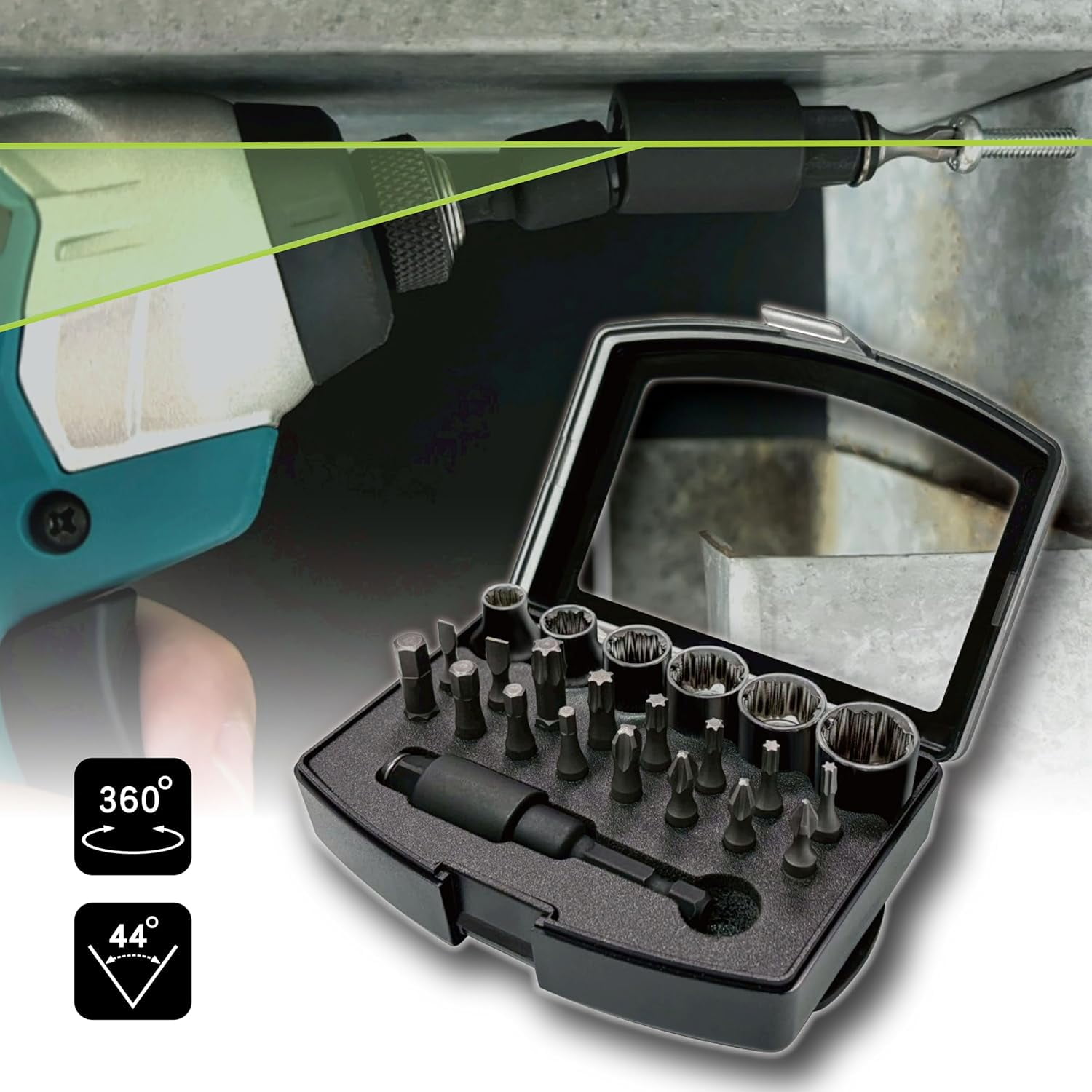 YJYCSAH-TOOL 3/8" Drive Impact Socket Set with Swivel Adapter, 40-in-1 ...